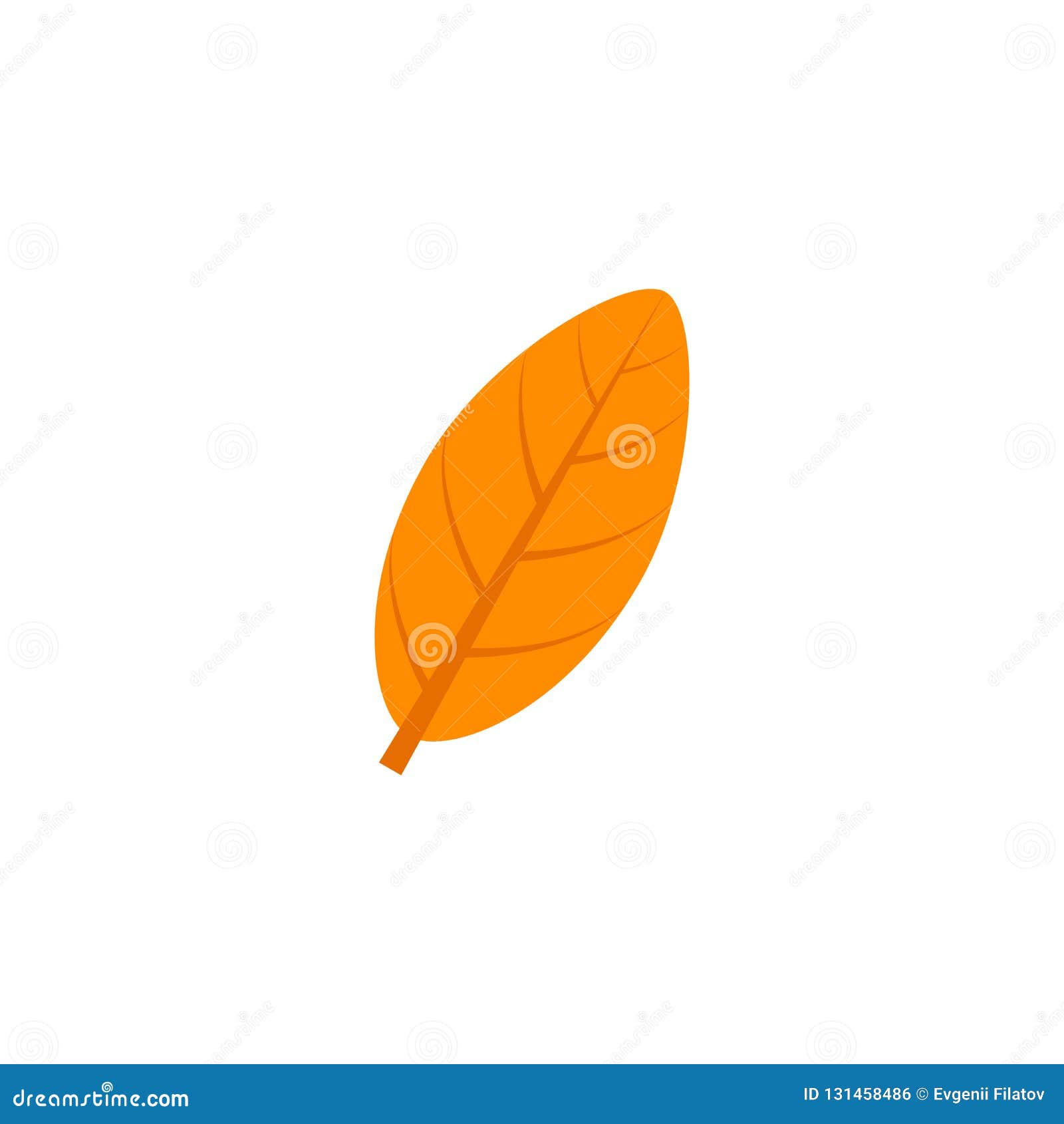 Elliptic leaf flat icon stock vector. Illustration of branch - 131458486