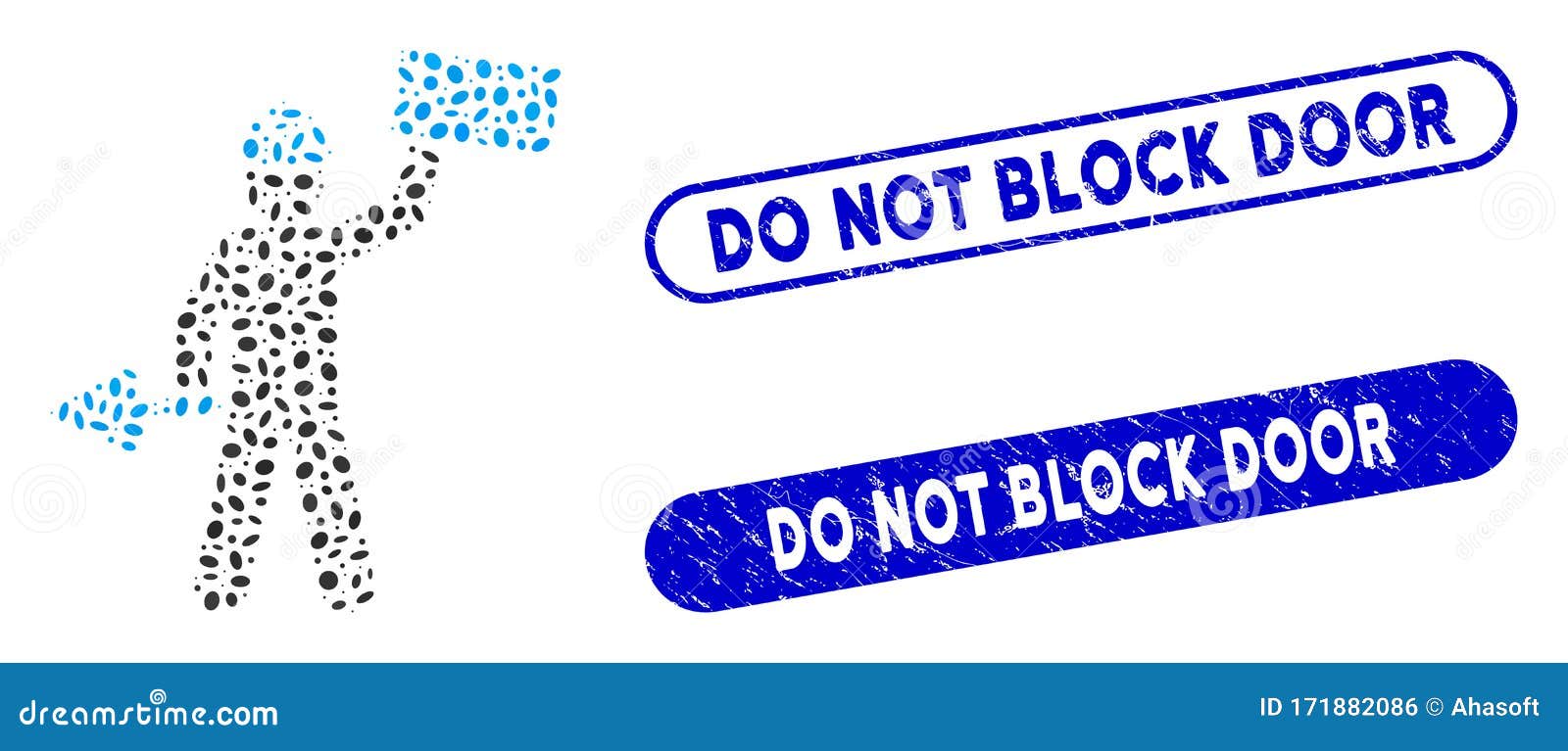 Elliptic Mosaic Brickwork Builder with Textured Do Not Block Door ...