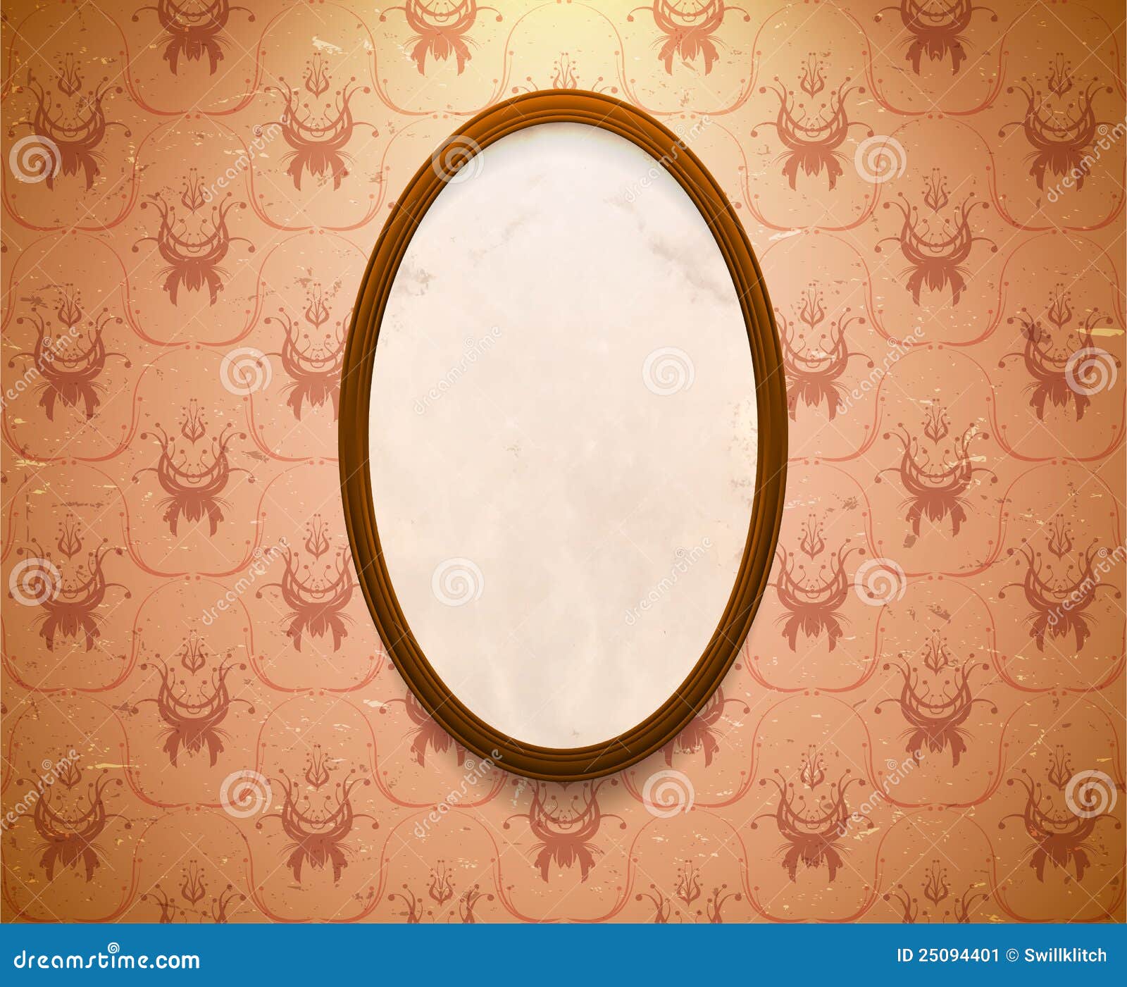 Elliptic wooden frame stock vector. Illustration of indoors - 25094401