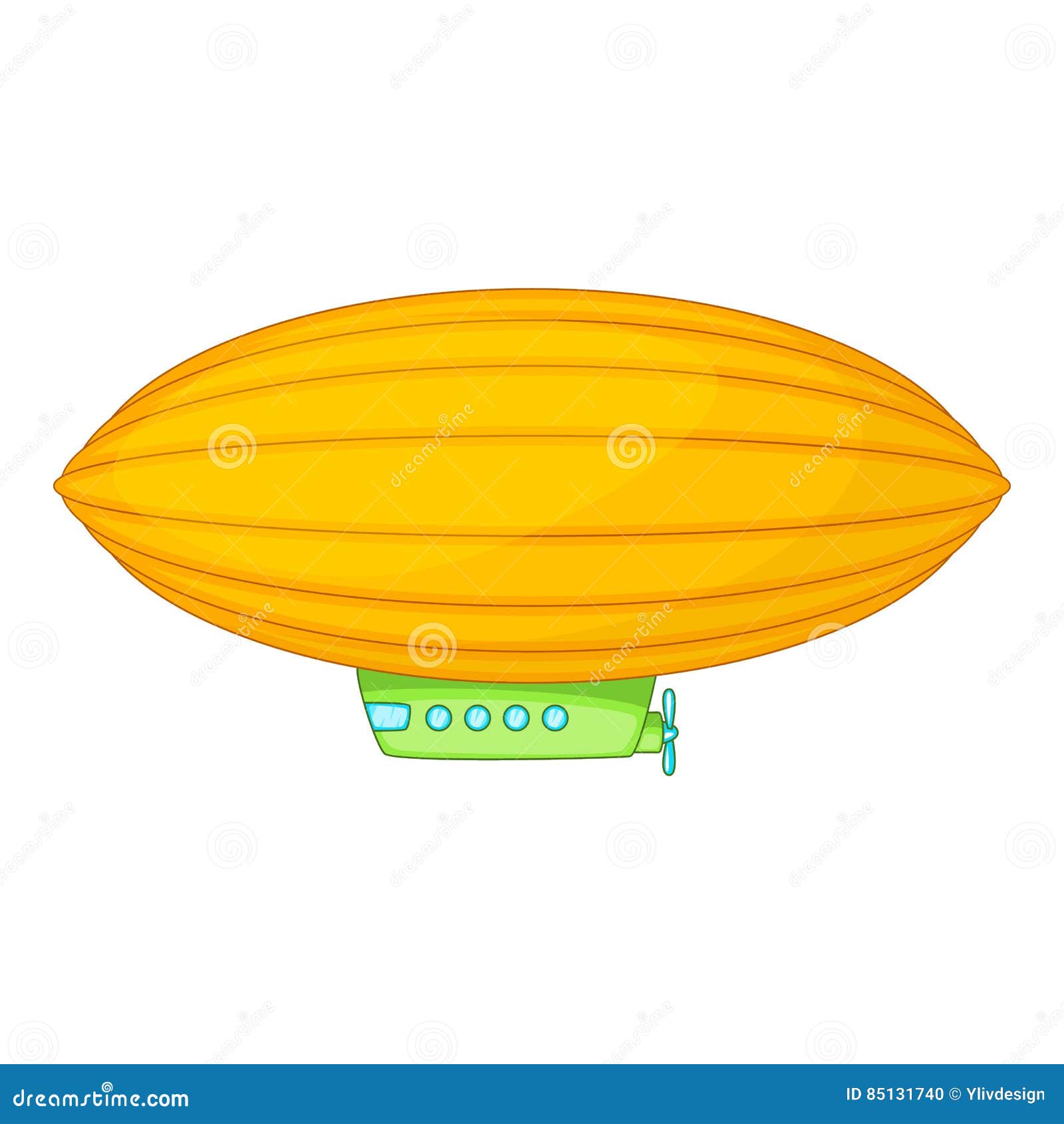 Elliptical Airship Icon, Cartoon Style Stock Vector - Illustration of ...
