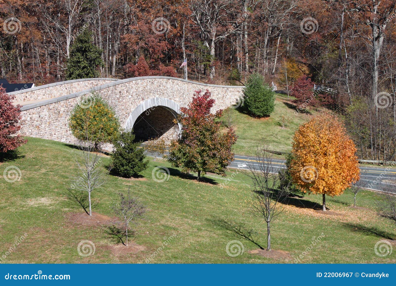 Elliptical-Arched Stone Bridge Monticello VA Stock Image - Image of ...