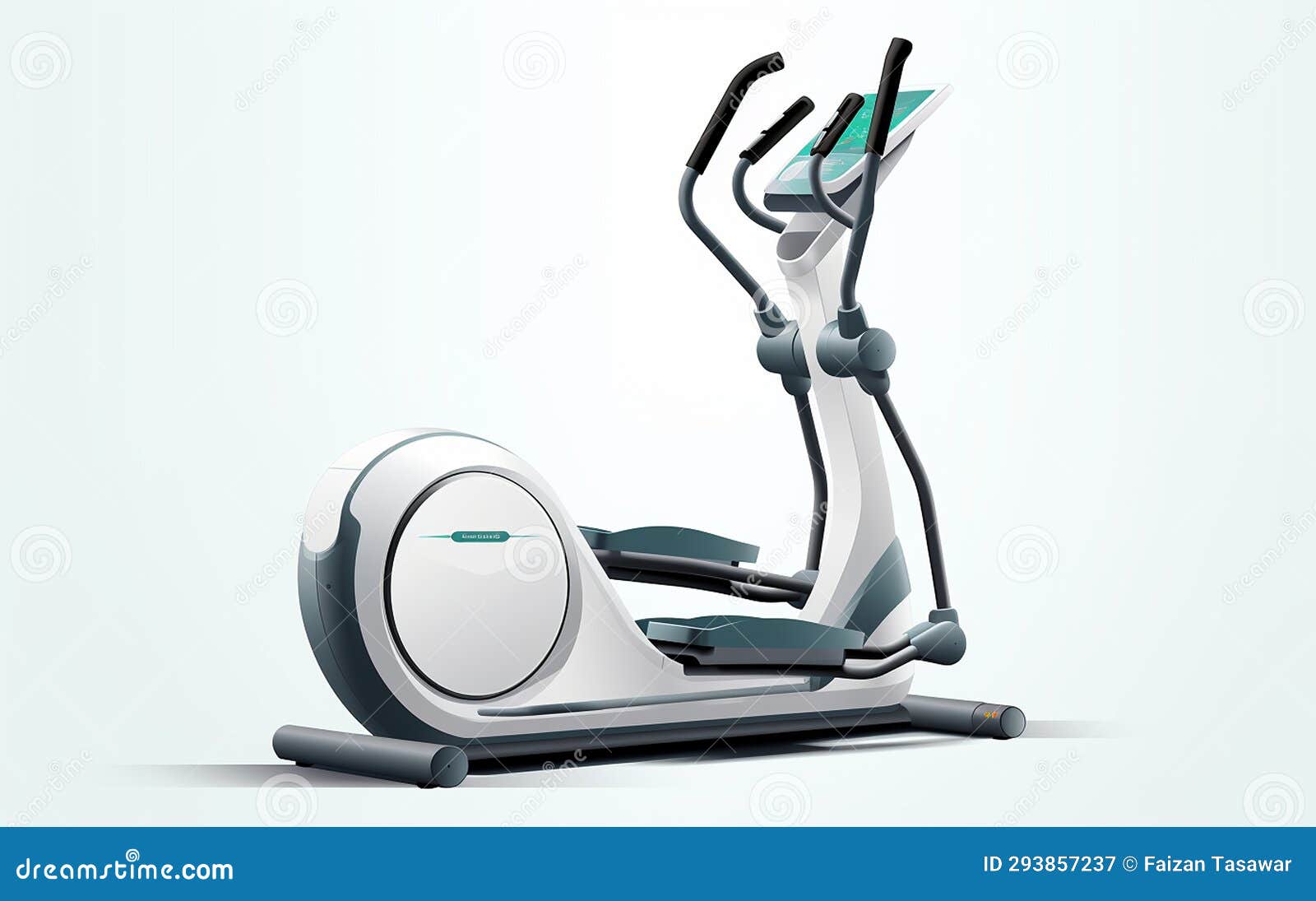 Elliptical Machine on a White Background -Generative Ai Stock ...
