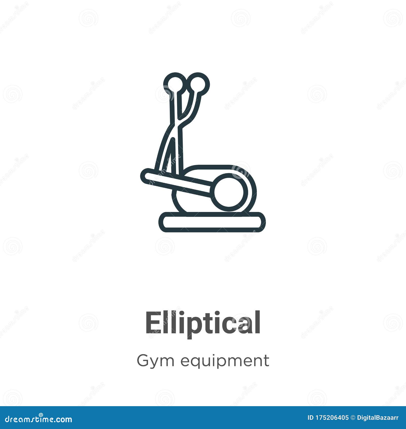 Elliptical Outline Vector Icon. Thin Line Black Elliptical Icon, Flat ...