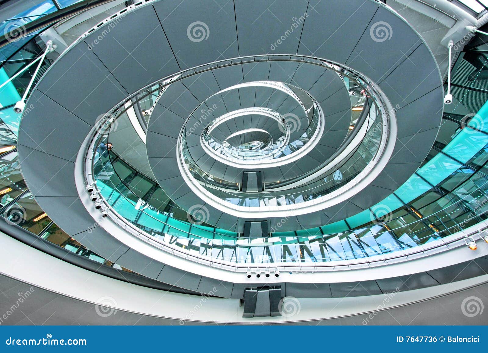 Elliptical staircase stock photo. Image of abstract, reflection - 7647736