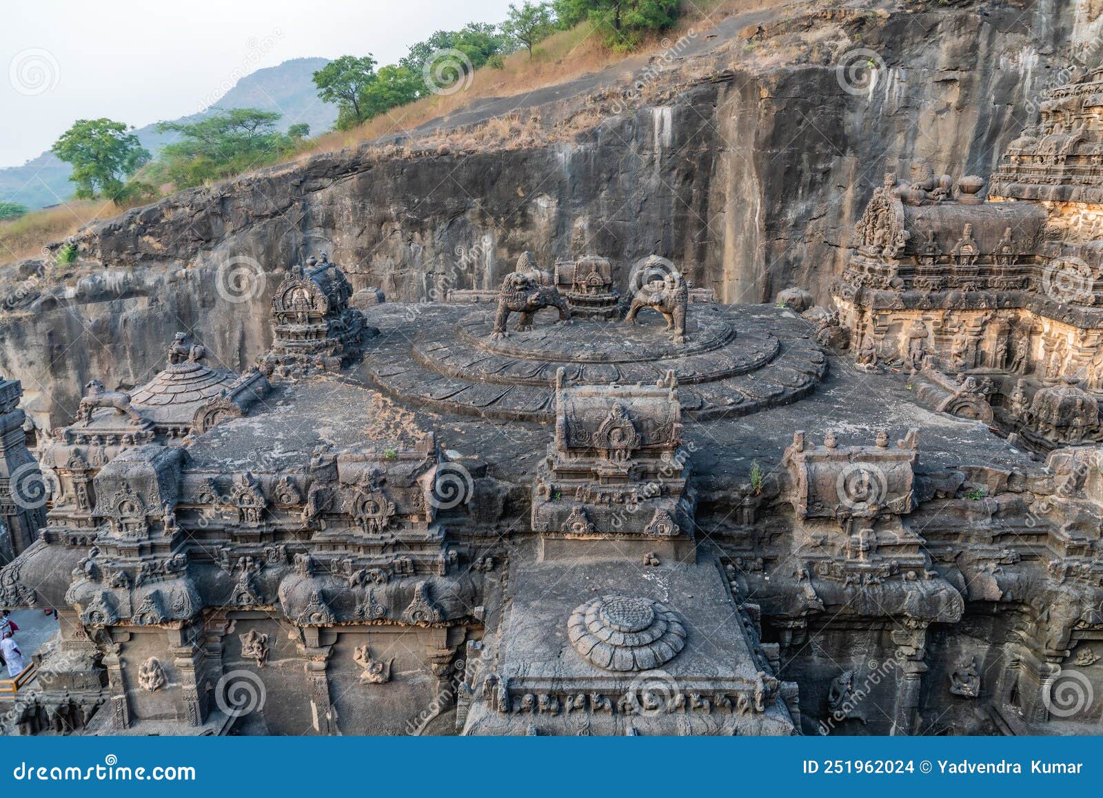 Ellora Temple Canopy a Rock Cut Stock Photo - Image of sculpture ...