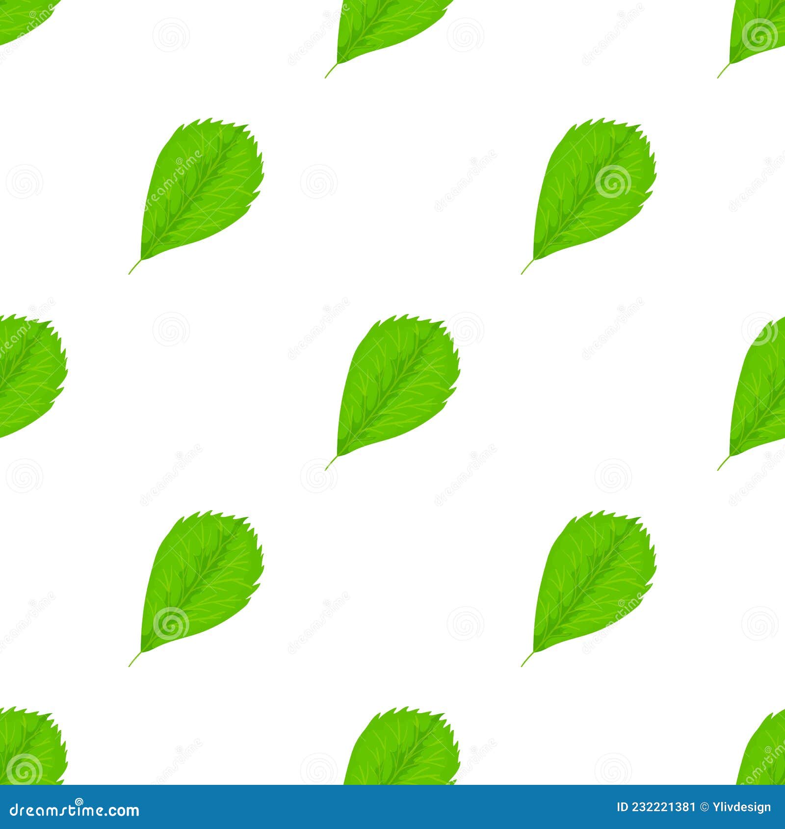 Elm Leaf Pattern Seamless Vector Stock Vector - Illustration of garden ...