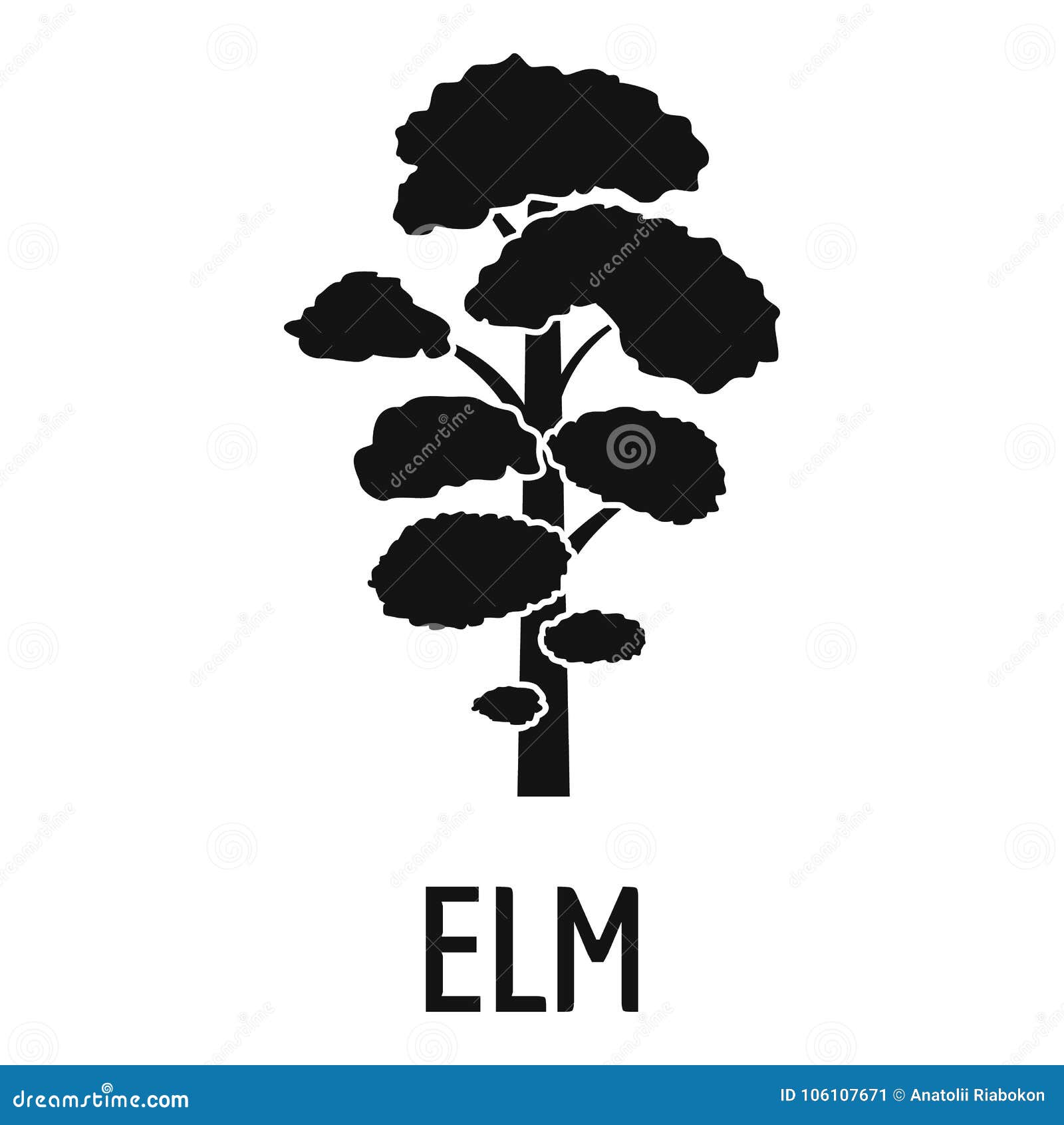 Elm Tree Icon, Simple Black Style Stock Vector - Illustration of design ...