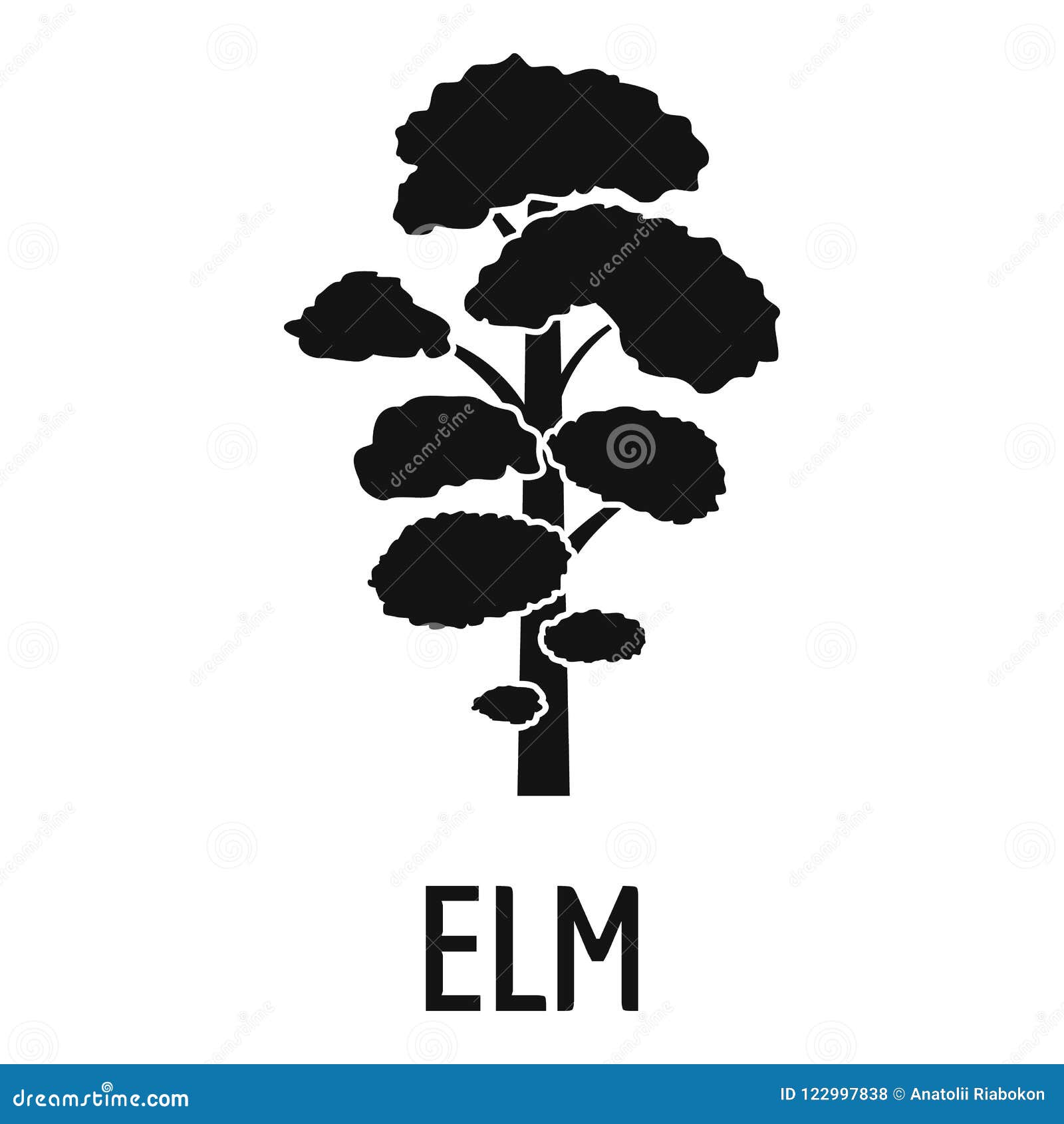 Elm Tree Icon, Simple Black Style Stock Illustration - Illustration of ...