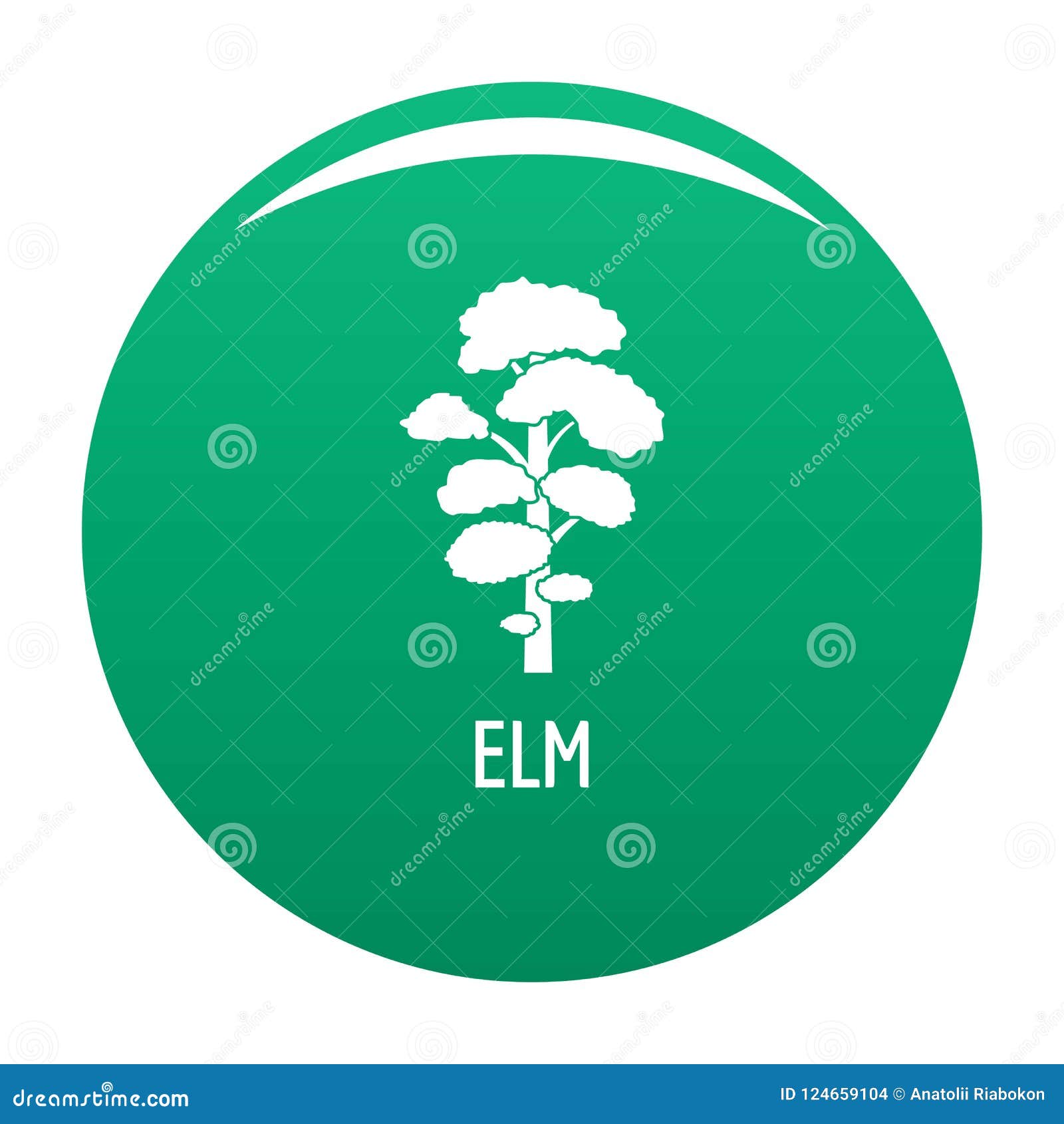 Elm tree icon vector green stock vector. Illustration of greenery ...