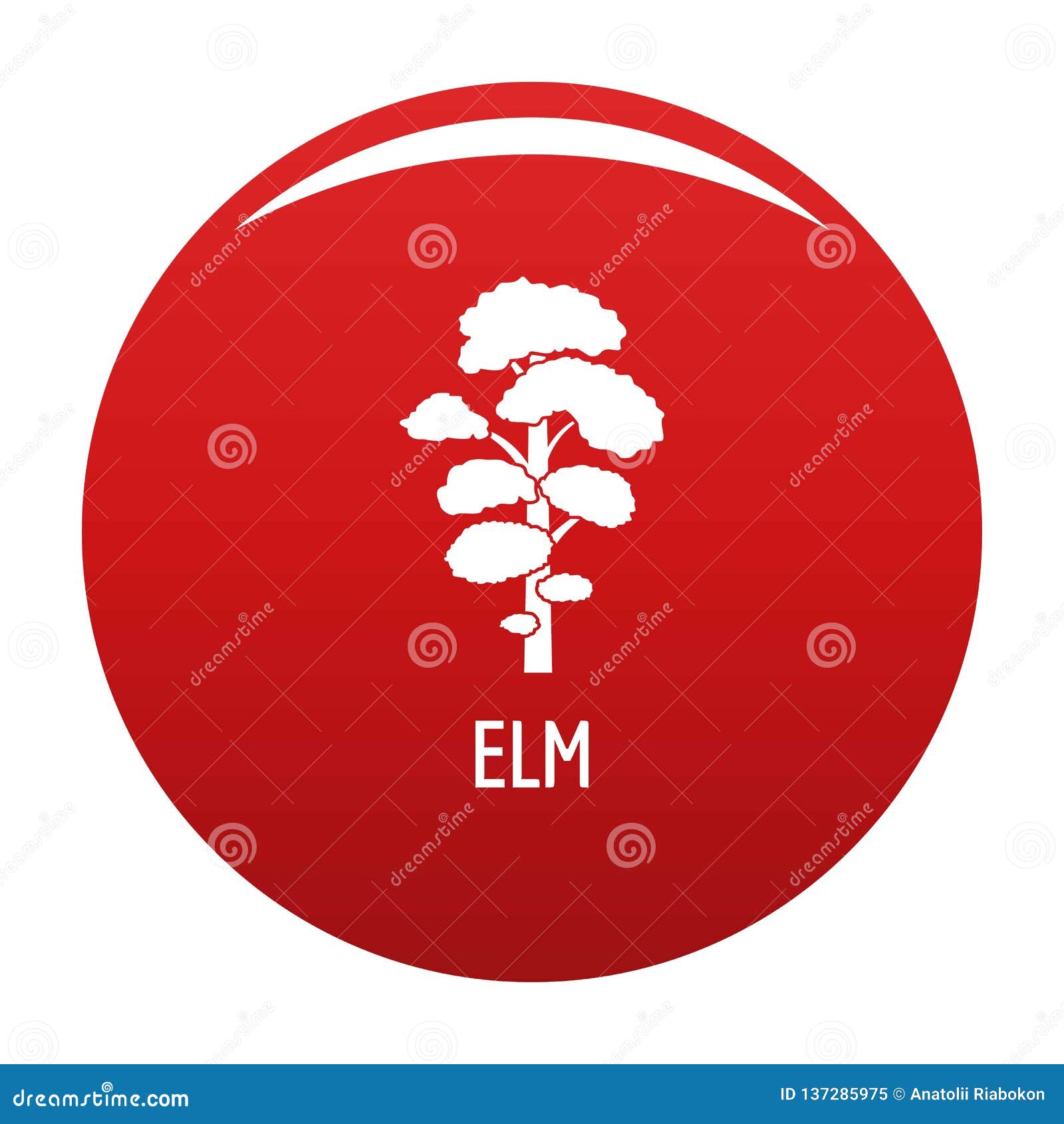 Elm tree icon vector red stock vector. Illustration of leaf - 137285975
