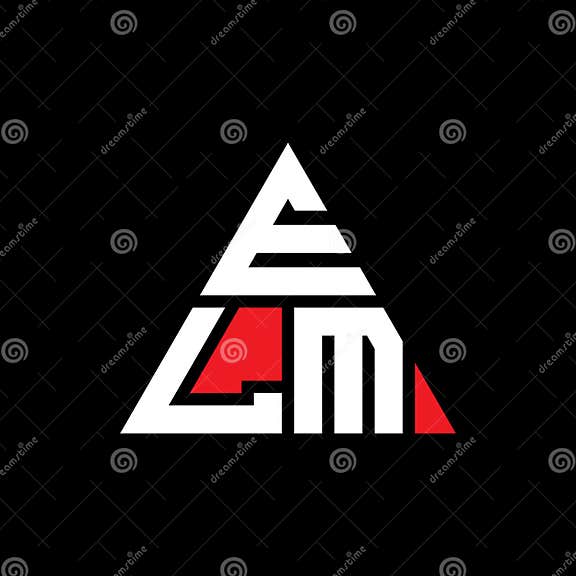 ELM Triangle Letter Logo Design with Triangle Shape. ELM Triangle Logo ...