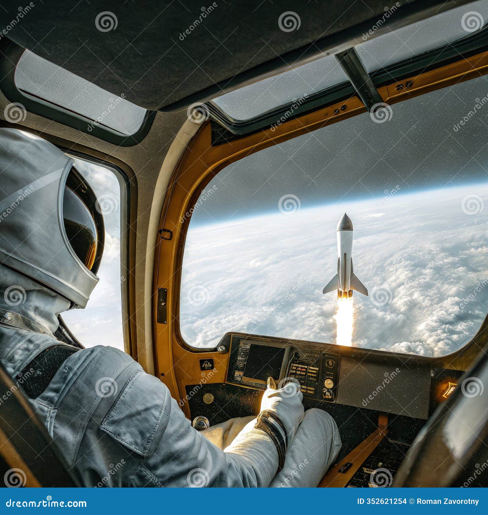 Elon Musk Pilots a Rocket from the Cabin during a Space Mission Above ...