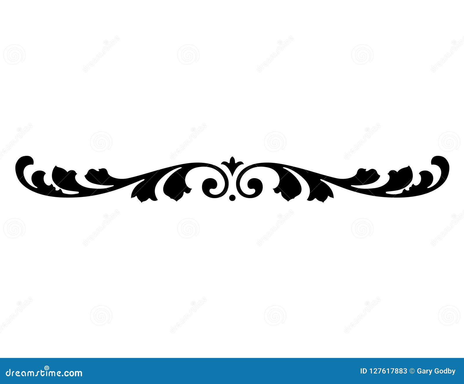 Elongated Scroll Design - Page Divider Stock Vector - Illustration of ...