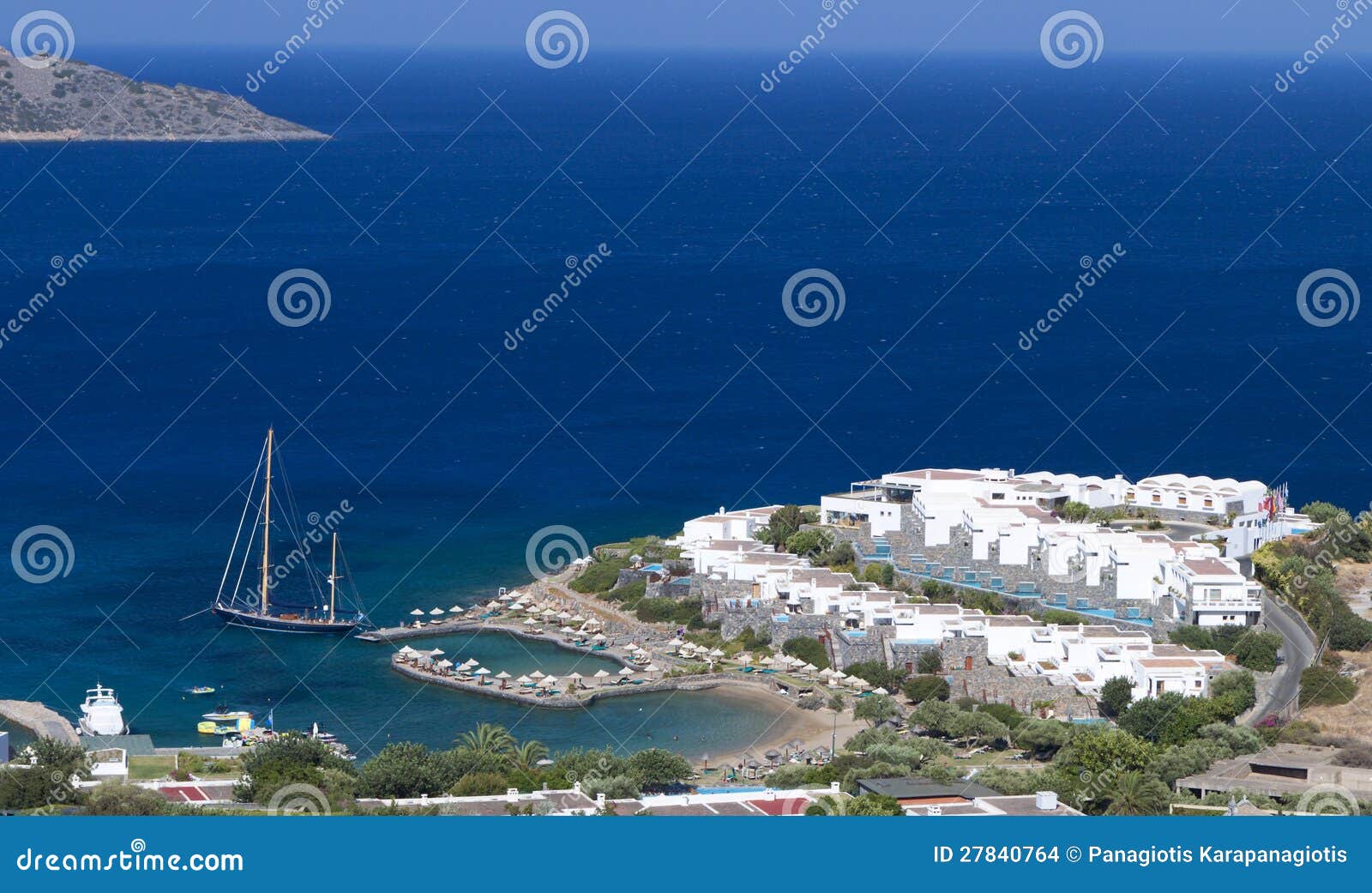 Elounda Bay at Crete Island in Greece Stock Photo - Image of coast ...