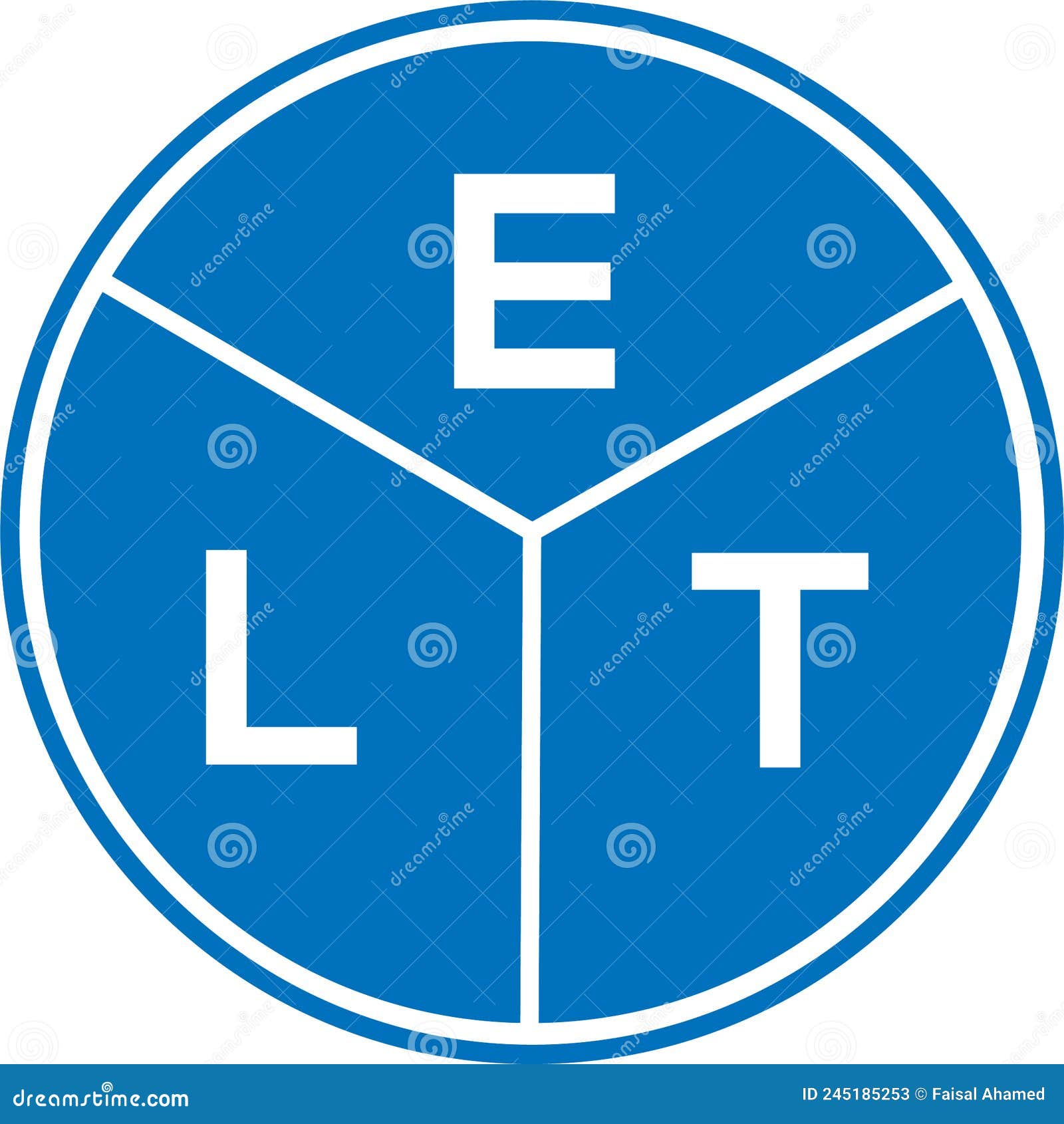ELT Letter Logo Design on White Background. ELT Creative Circle Letter ...