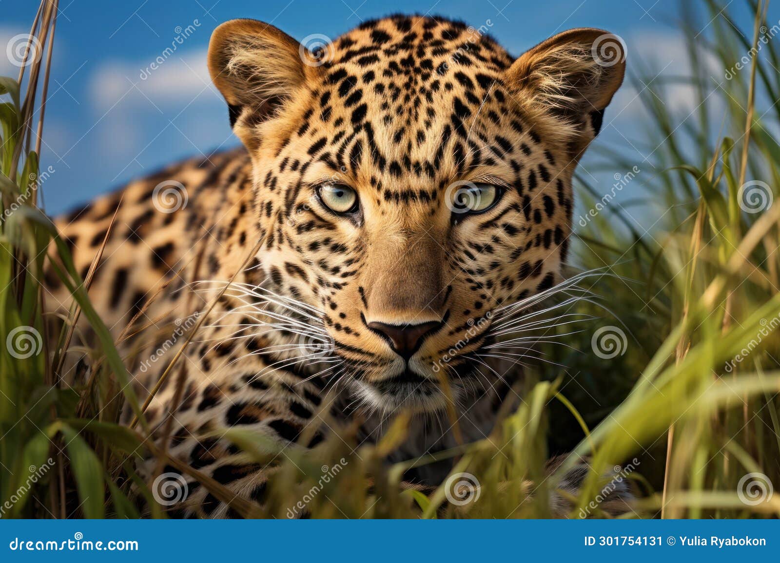 Elusive Leopard Field Grass Animal. Generate Ai Stock Image - Image of ...