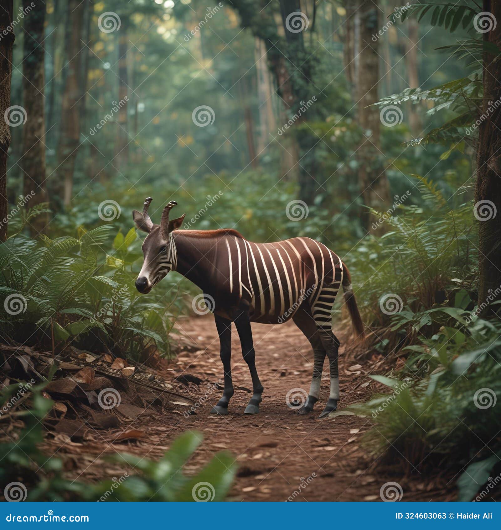 Elusive Okapi in the Congo Jungle Stock Image - Image of elusive ...