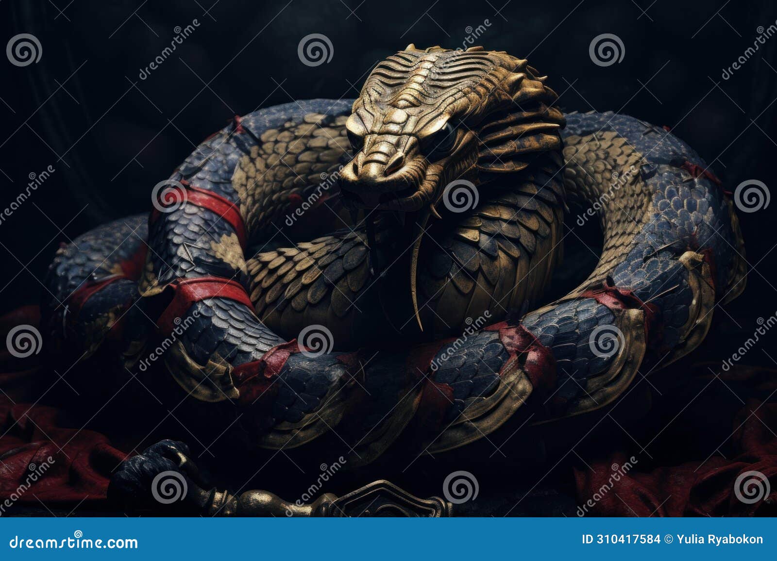 Elusive Samurai Serpent Snake Creature. Generate Ai Stock Illustration ...