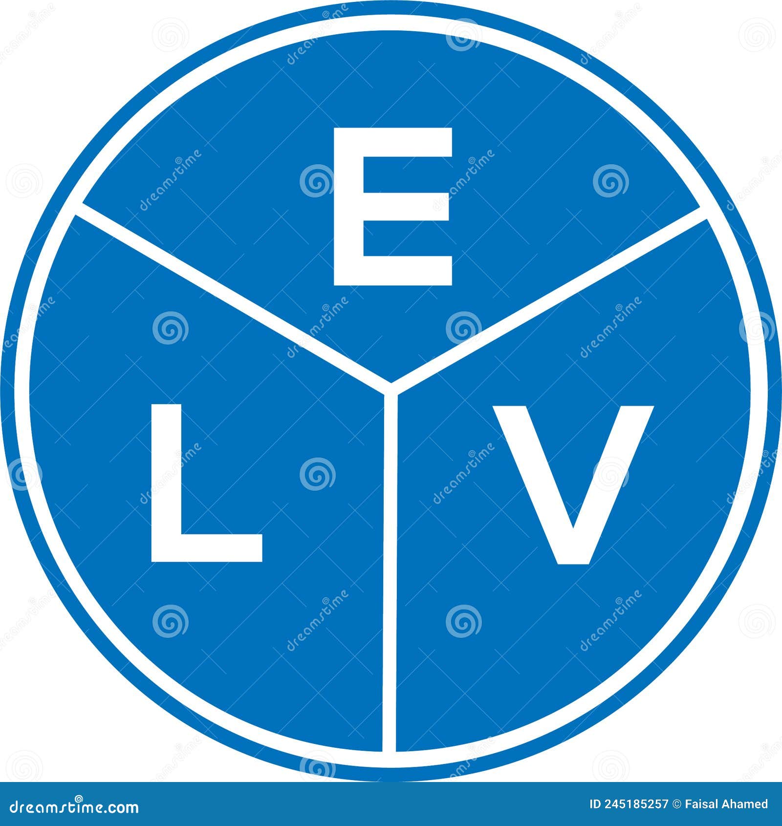 ELV Letter Logo Design on White Background. ELV Creative Circle Letter ...