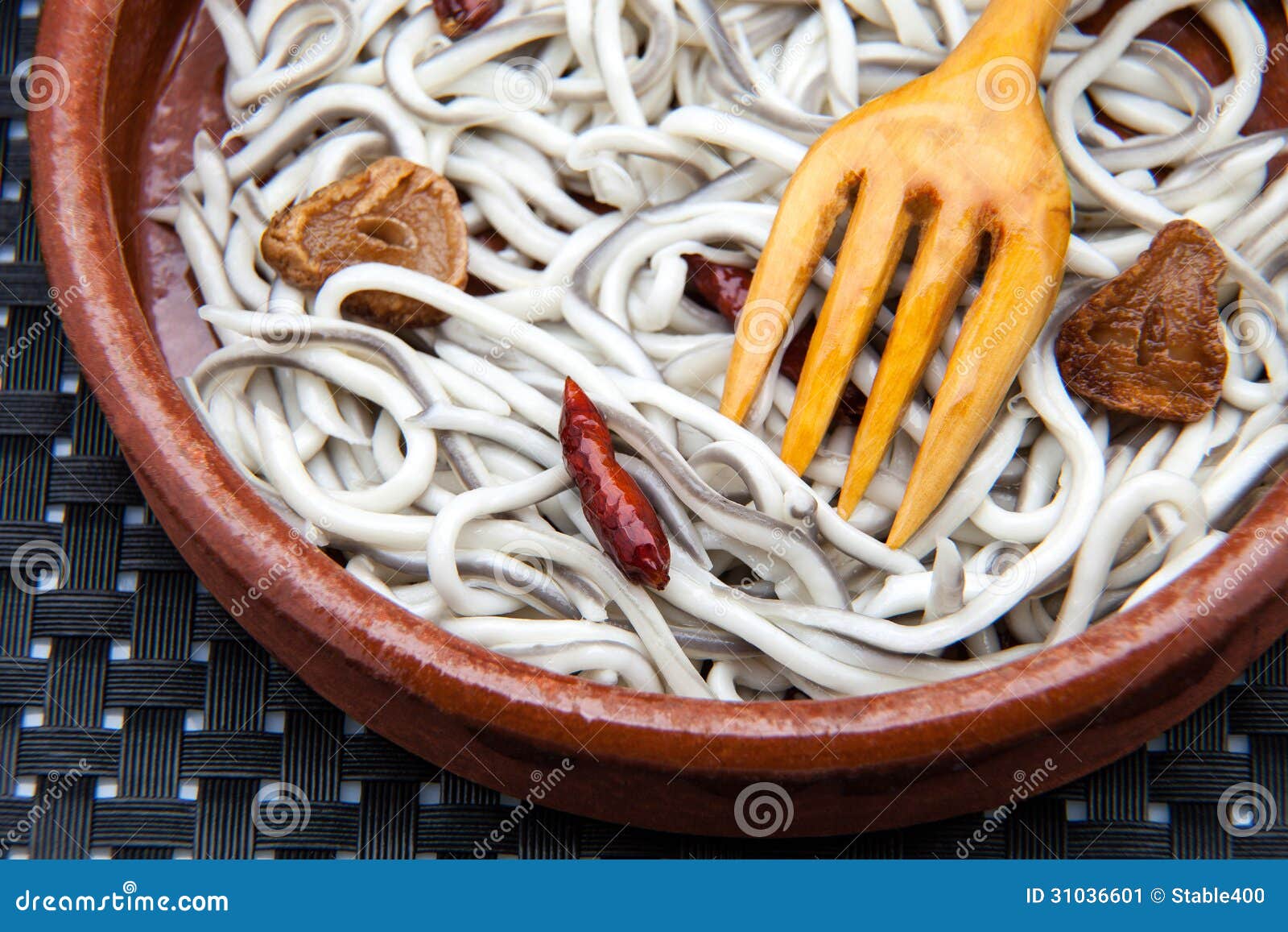 Elvers cooked stock image. Image of dishware, cooking - 31036601