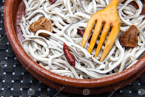 Elvers cooked stock image. Image of dishware, cooking - 31036601