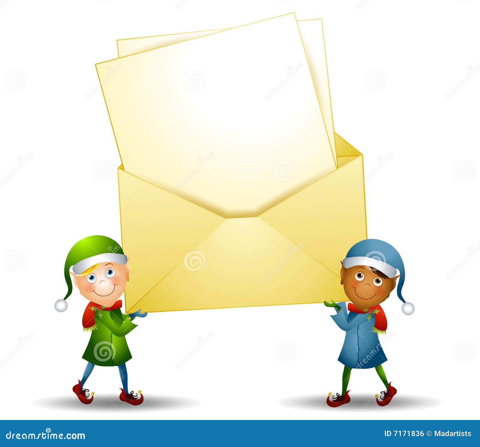 Elves Carrying Letter stock illustration. Illustration of cute - 7171836