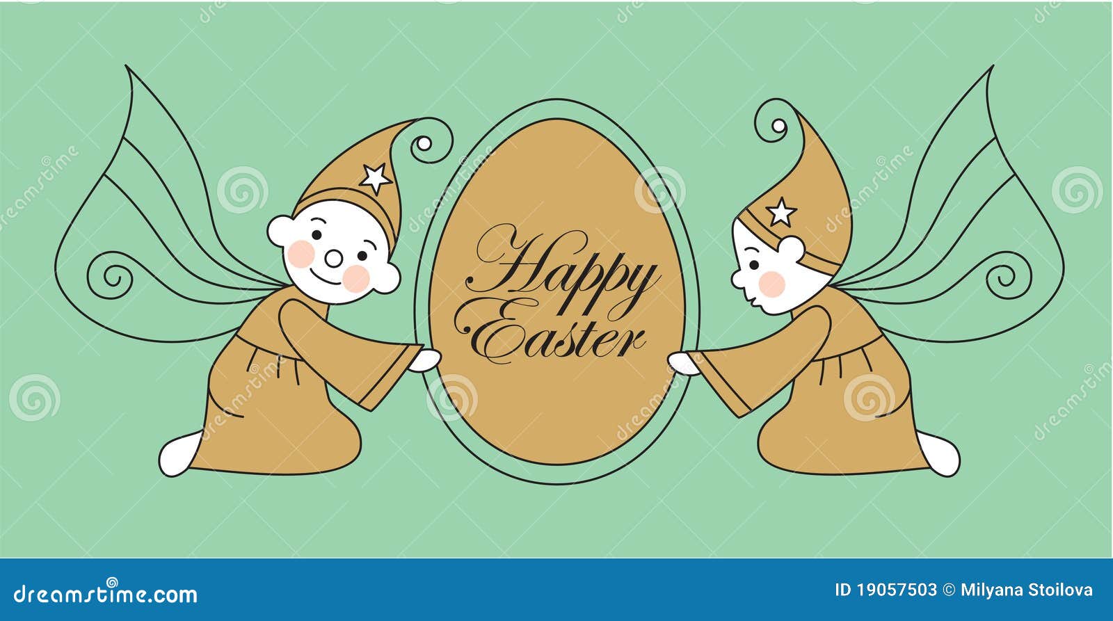 Elves with easter egg stock vector. Illustration of background - 19057503