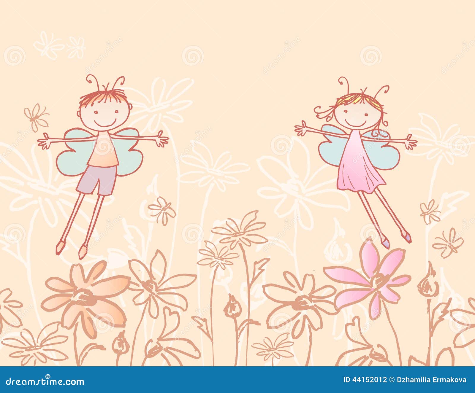 Flying Elves Vector Illustration | CartoonDealer.com #44157934