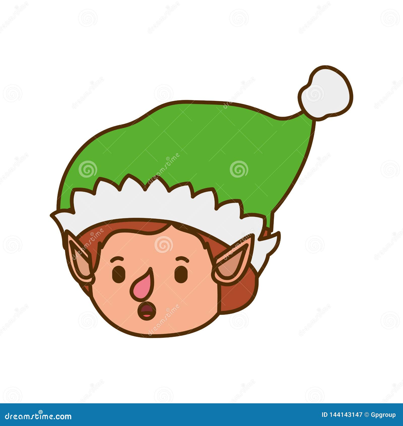Elves Head with Hat Avatar Character Stock Vector - Illustration of ...