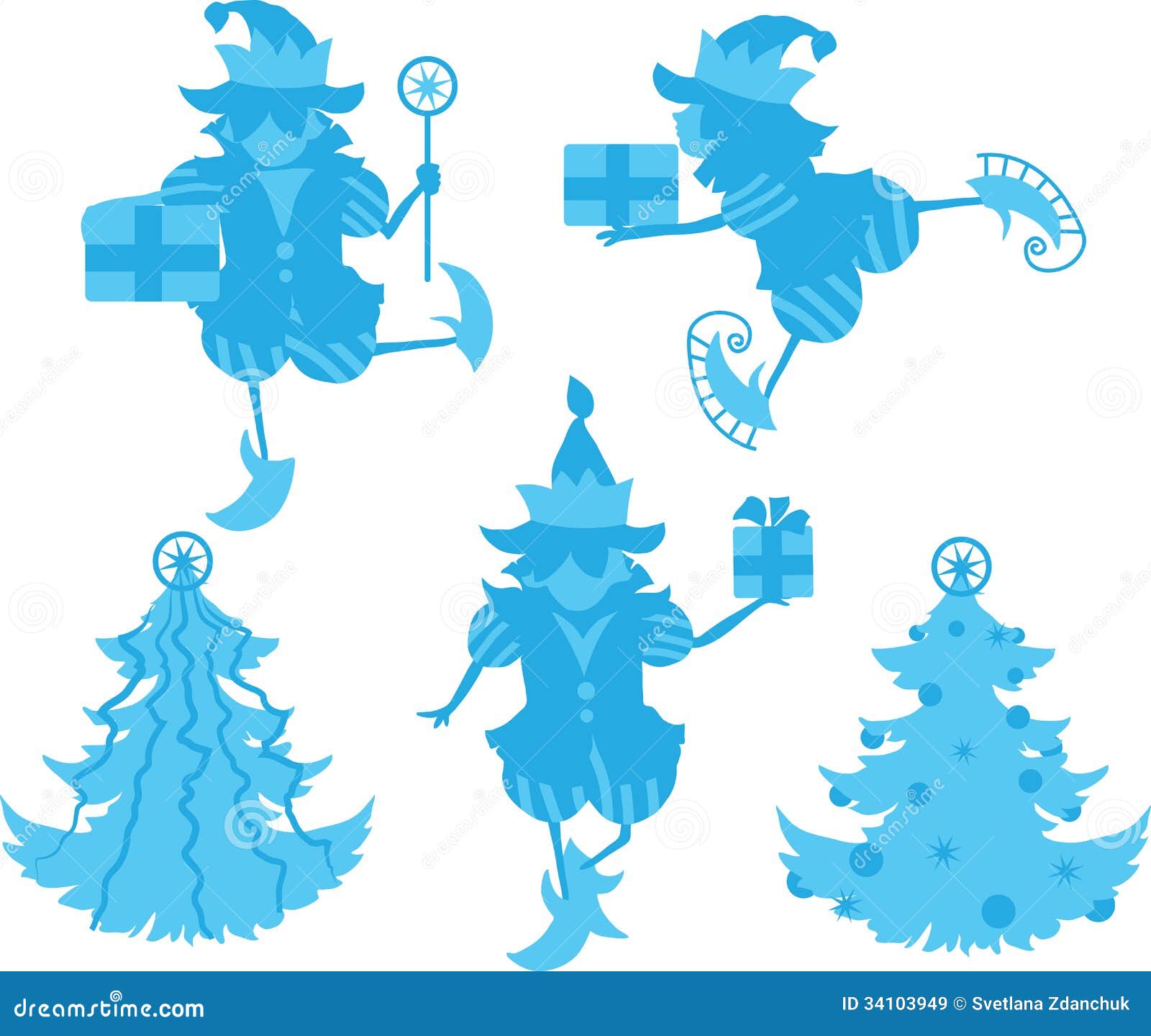 Elves Silhouettes stock vector. Illustration of ornate - 34103949