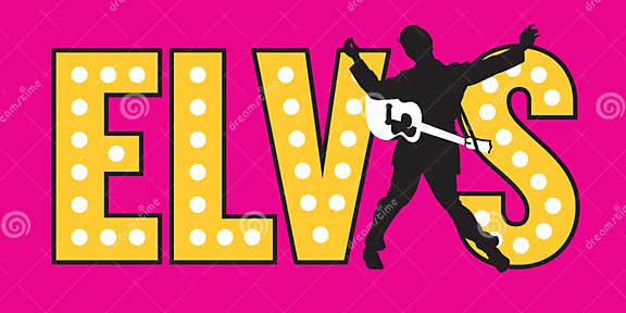 Elvis Rock and Roll Singer Vector Illustration Logo or Badge. Stock ...