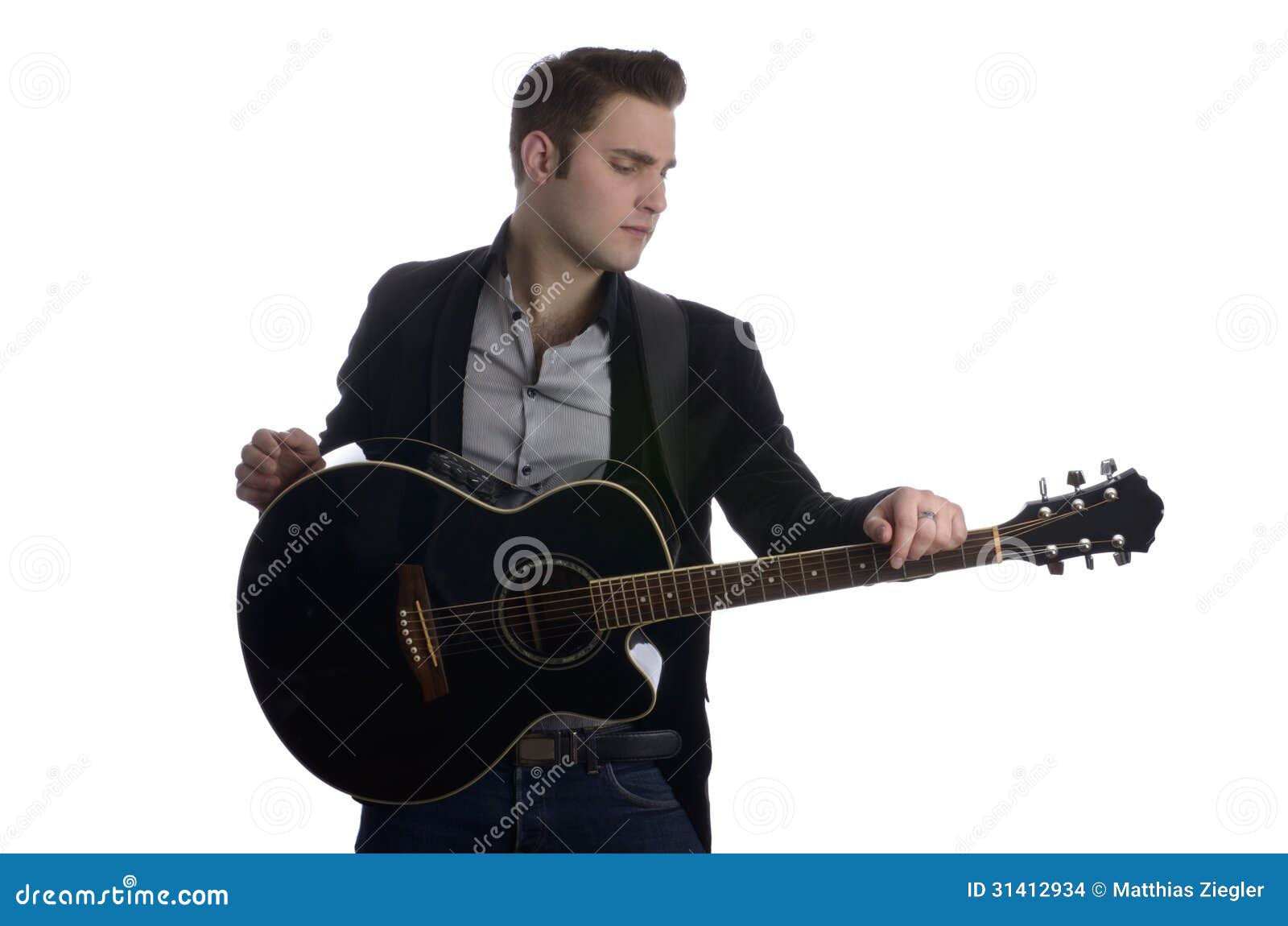 Elvis with guitar stock photo. Image of european, instrument - 31412934