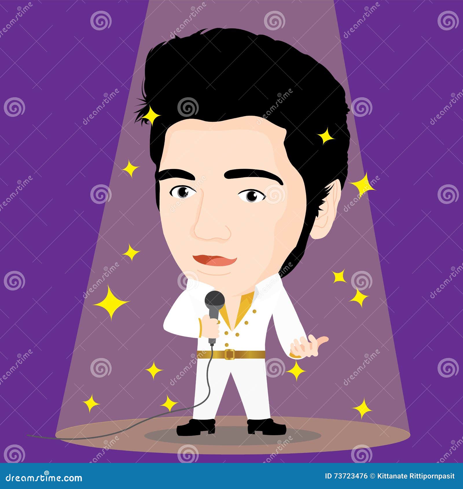 Cartoon Elvis Wig Vector Illustration | CartoonDealer.com #38056522