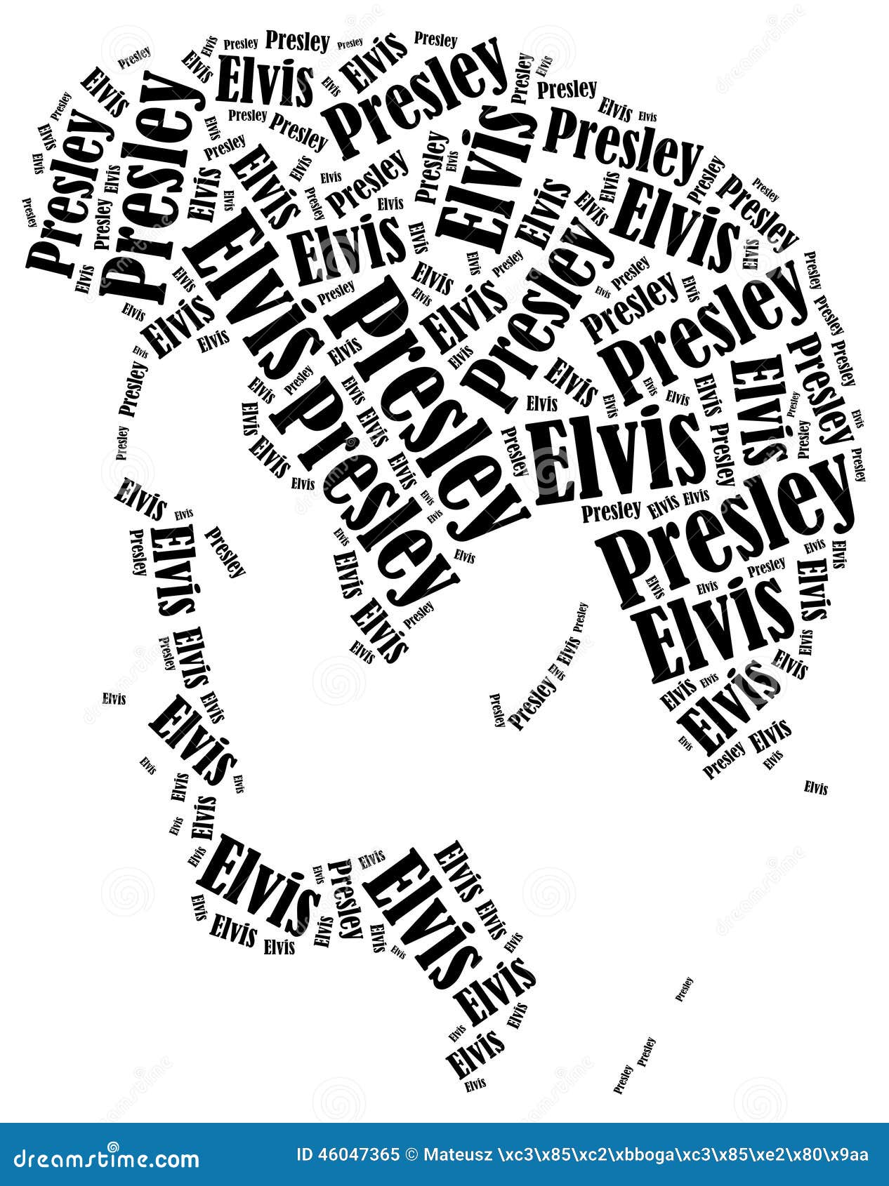Elvis Presley Portrait. Word Cloud Illustration Editorial Image ...