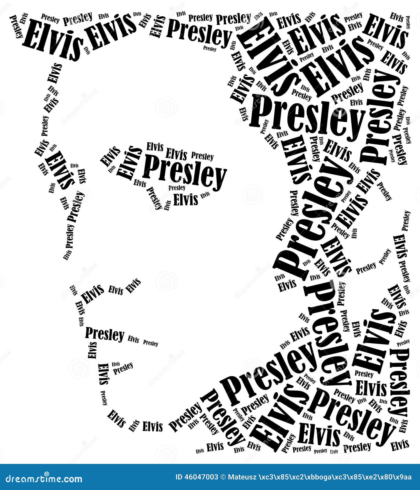 Elvis Presley Portrait. Word Cloud Illustration. Editorial Stock Photo ...
