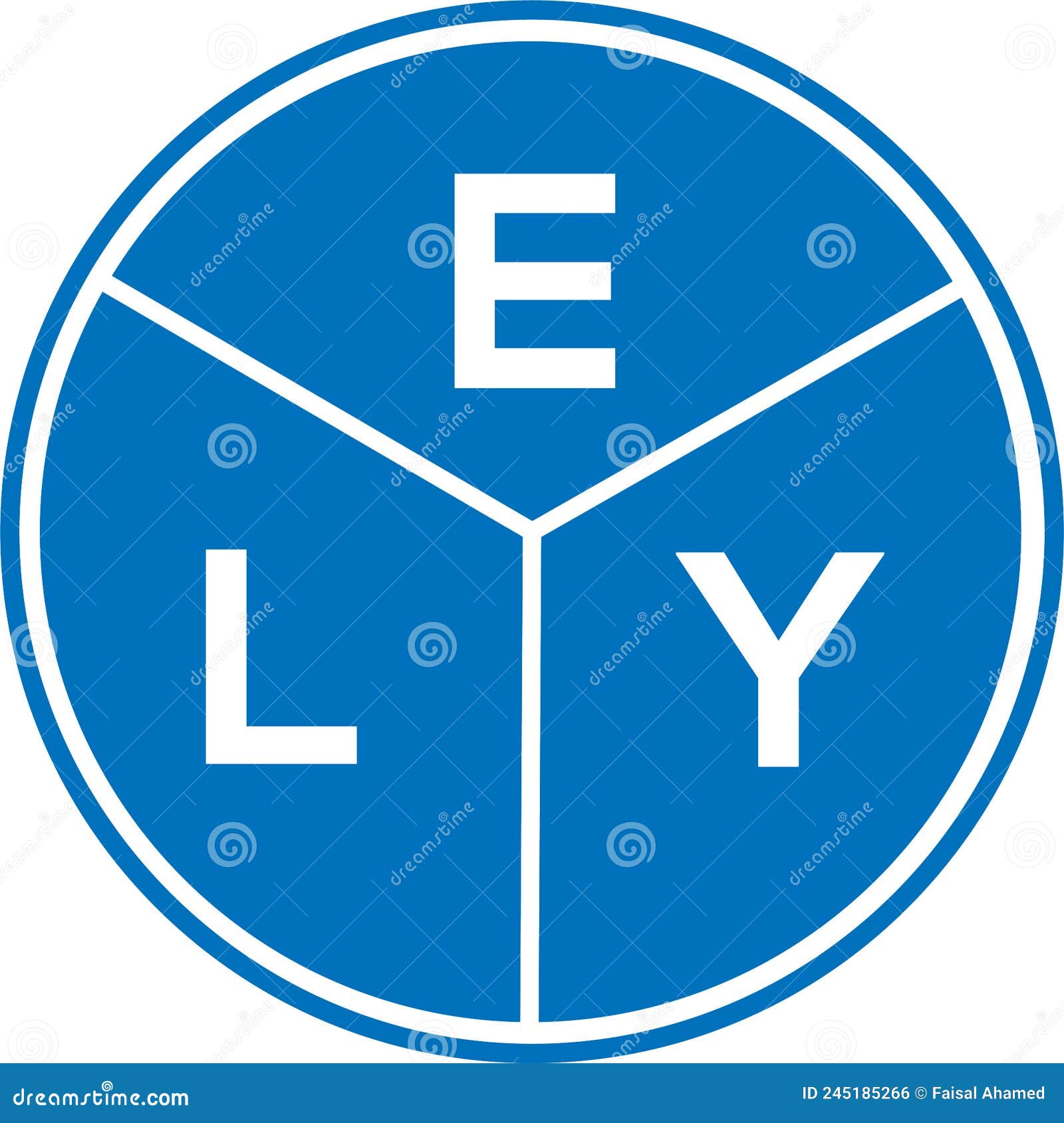 ELY Letter Logo Design on White Background. ELY Creative Circle Letter ...