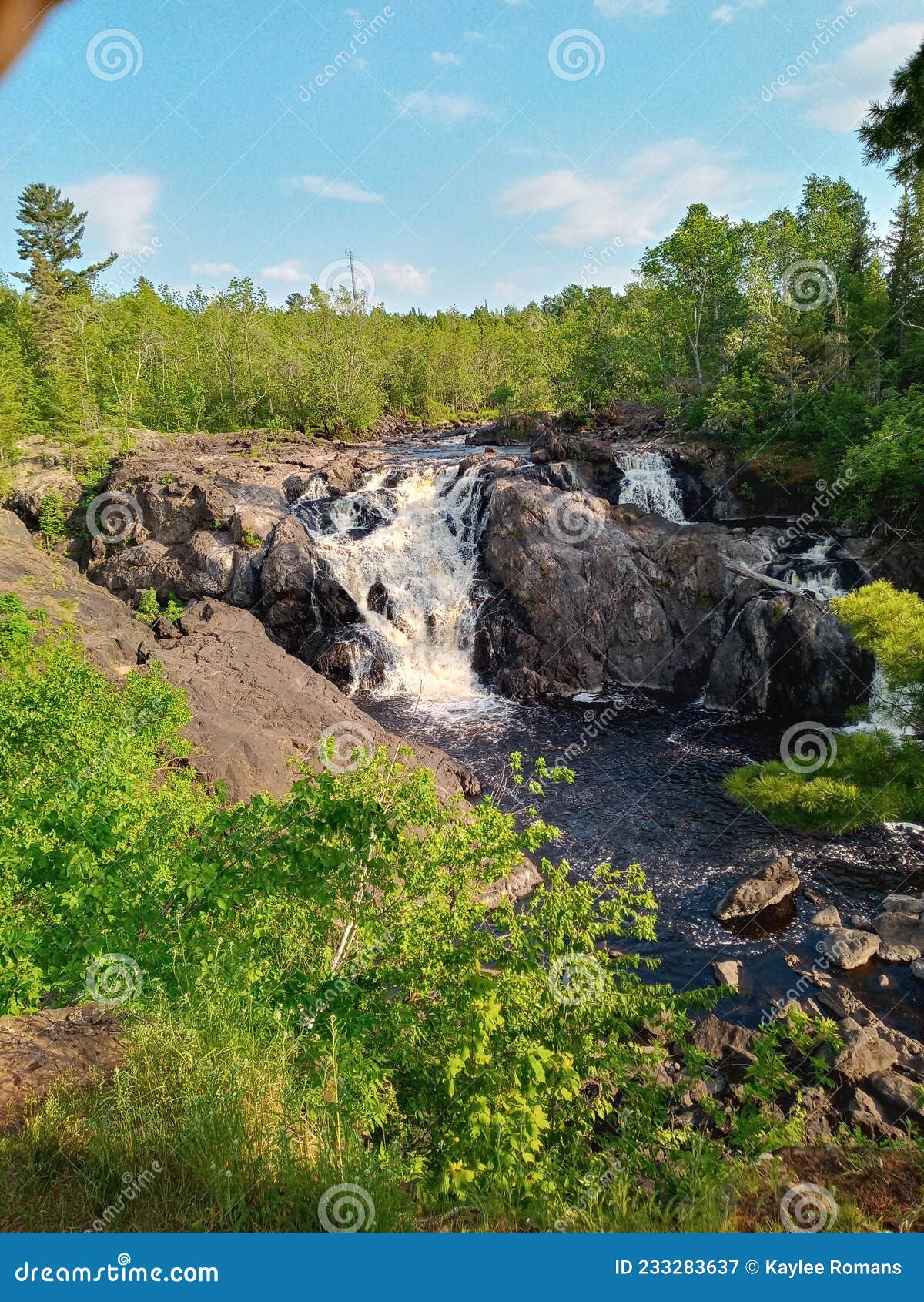 Ely Minnesota waterfall stock image. Image of waterway - 233283637