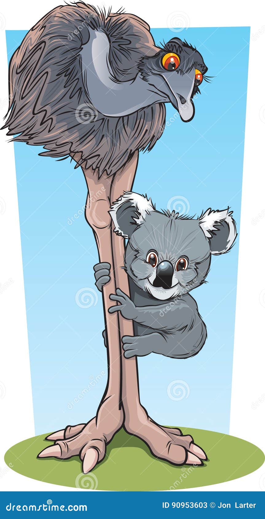 Emú y koala stock de ilustración. Ilustración de feliz - 90953603