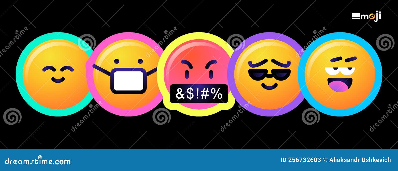 Round Emoticons Yellow Emoji Faces Emoticon Smile, Digital Smiley ...