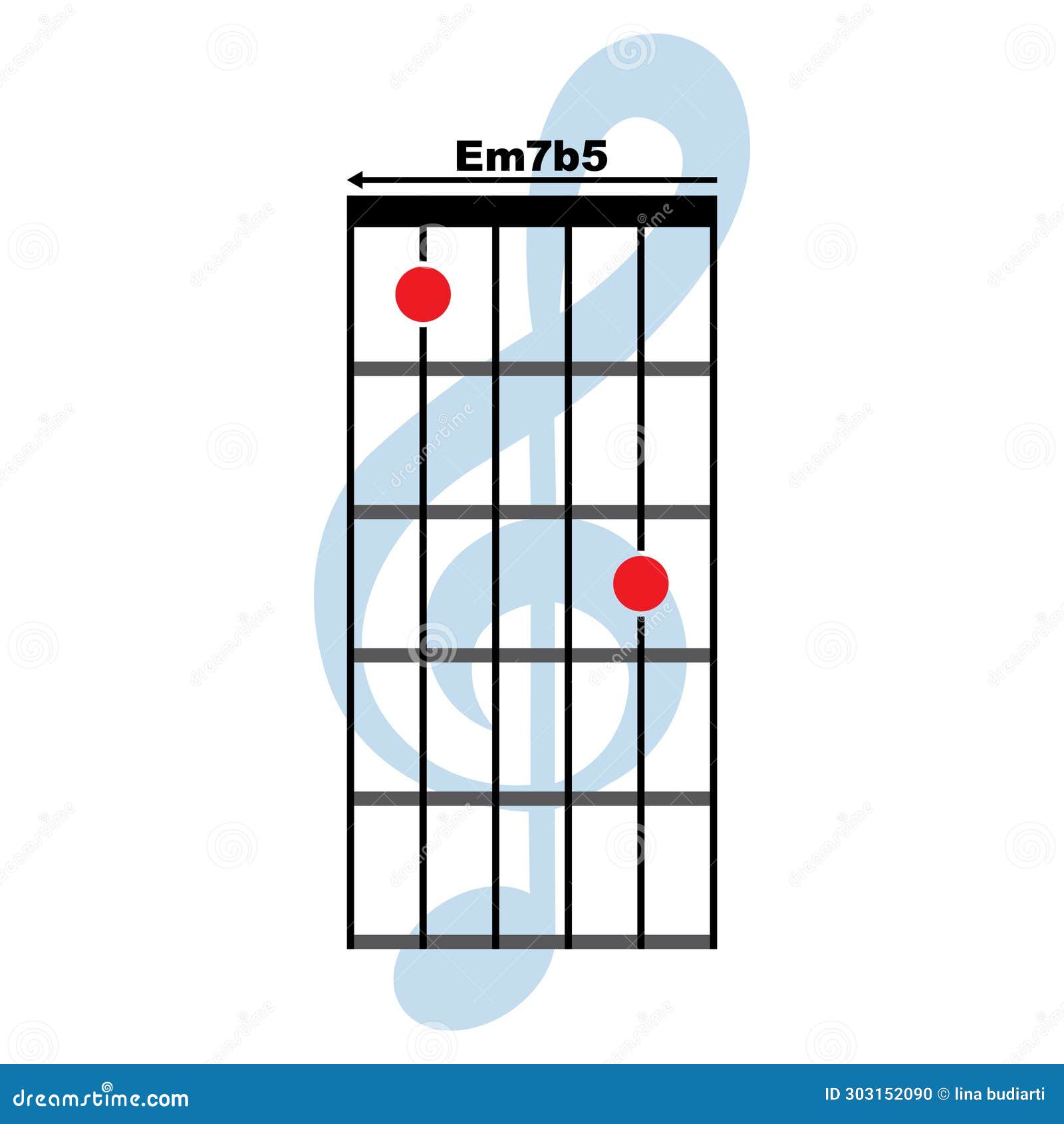 Em7b5 guitar chord icon stock vector. Illustration of major - 303152090