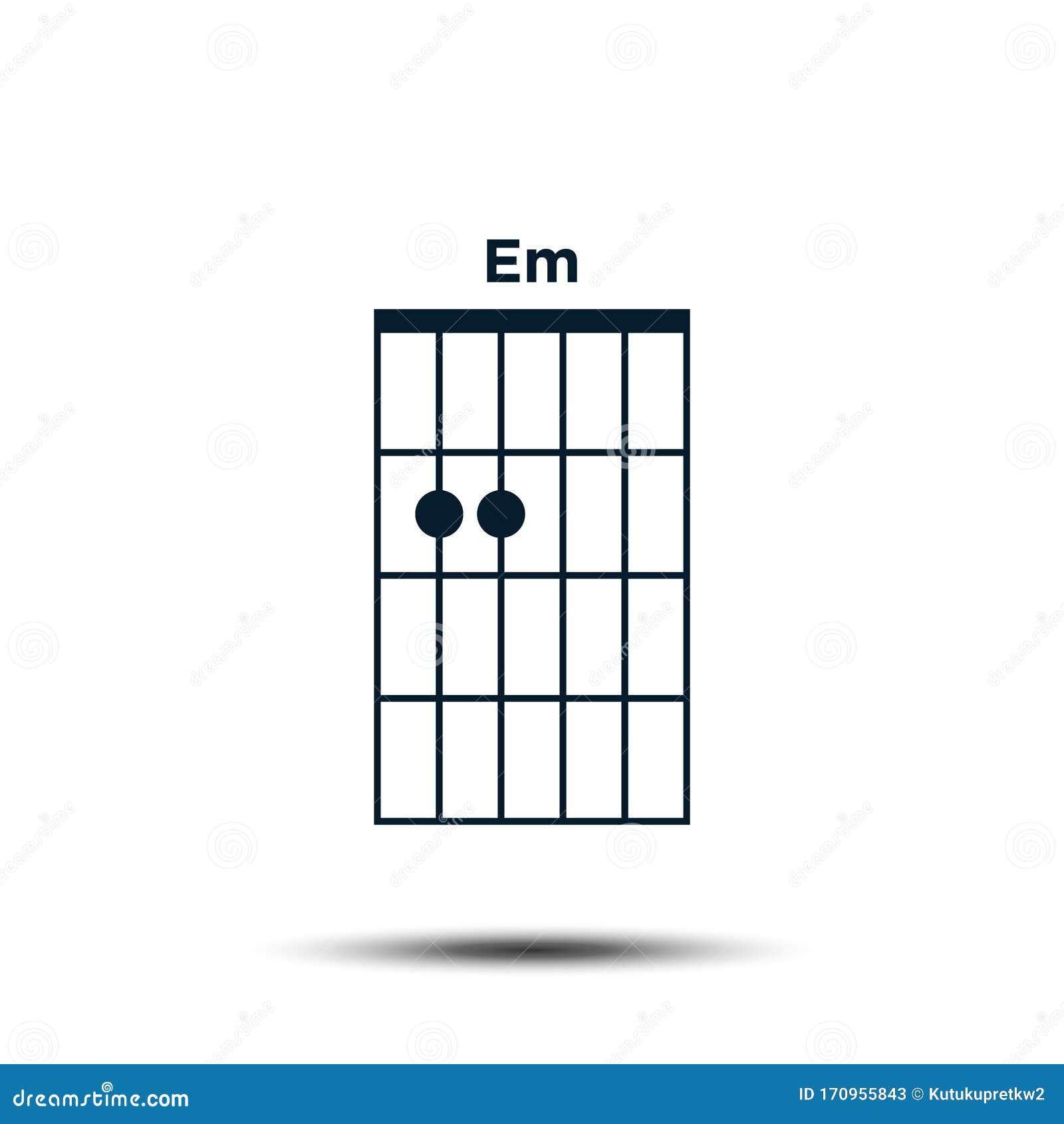 Em, Basic Guitar Chord Chart Icon Vector Template Stock Vector ...
