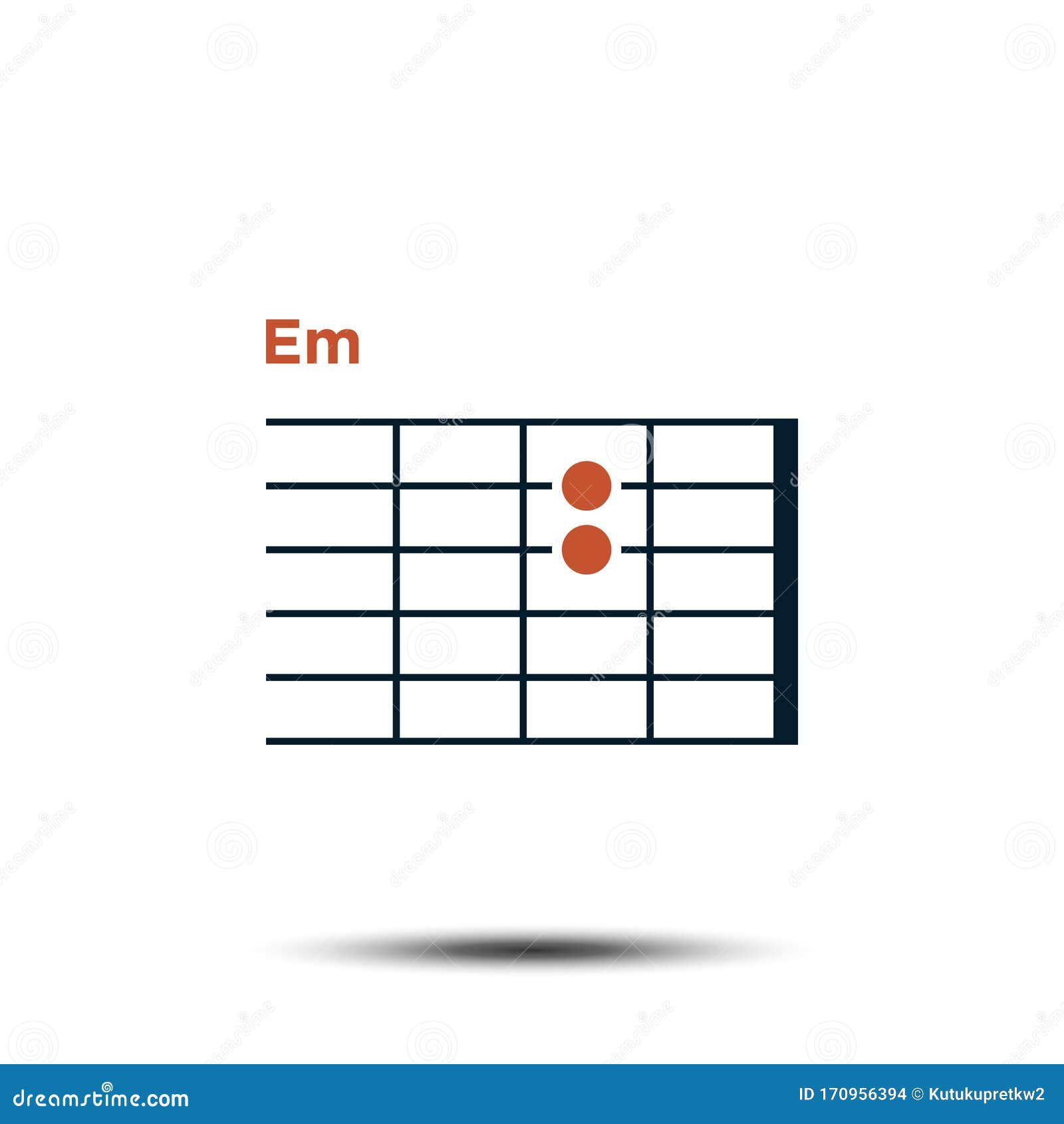 Em, Basic Guitar Chord Chart Icon Vector Template Stock Vector ...