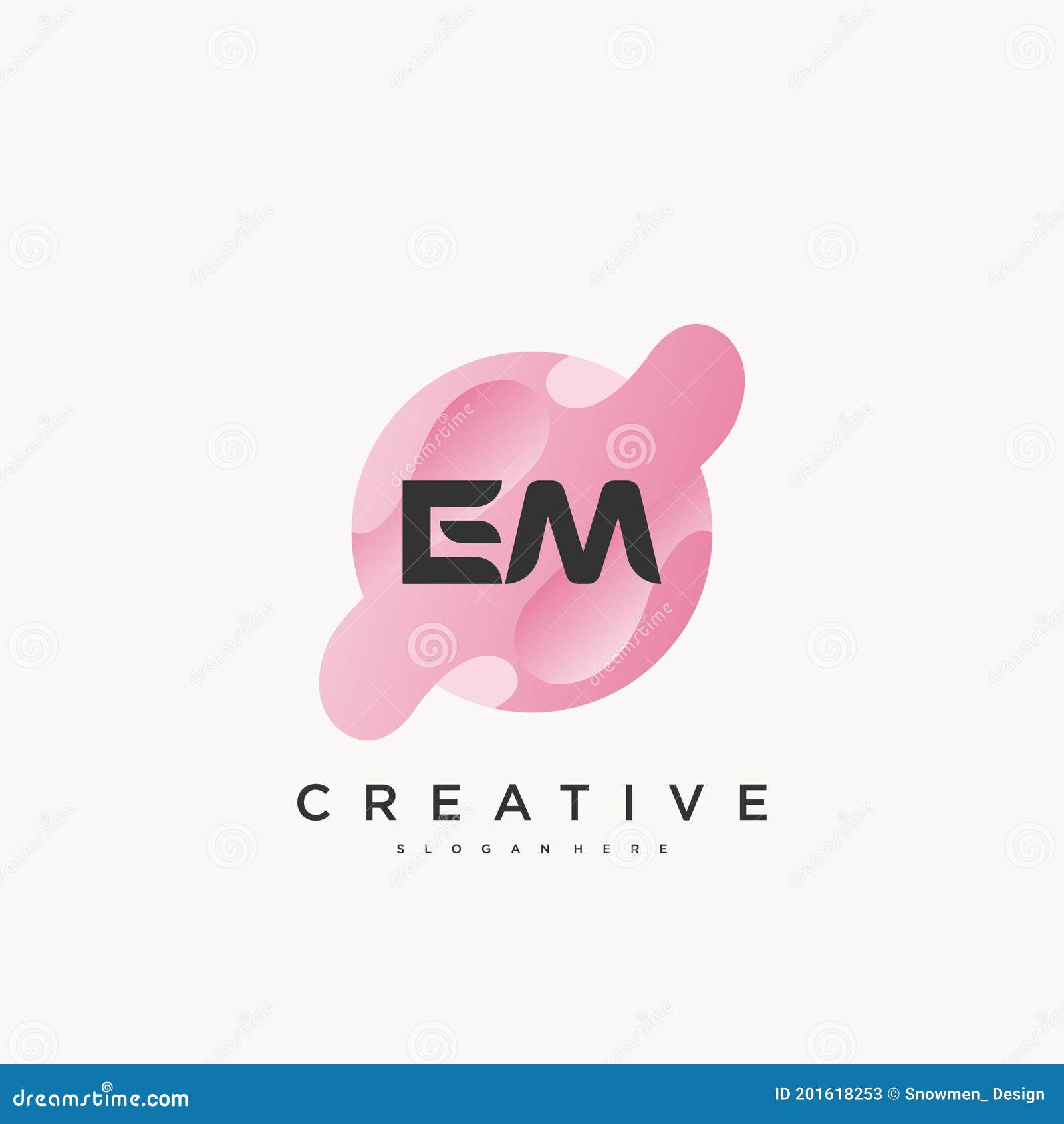 EM Initial Letter Logo Icon Design Template Elements with Wave Colorful ...