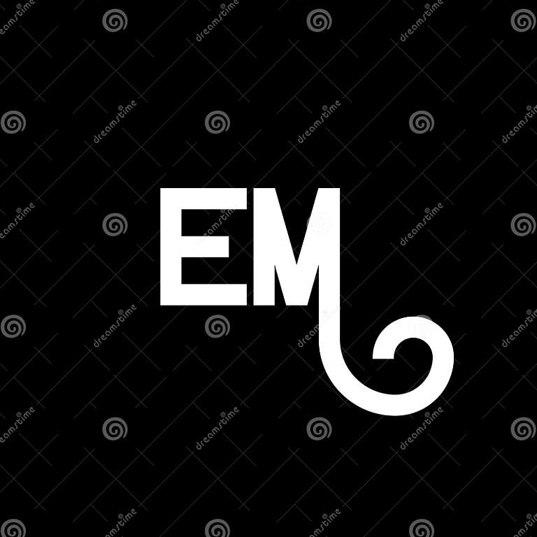 EM Letter Logo Design on Black Background. EM Creative Initials Letter ...