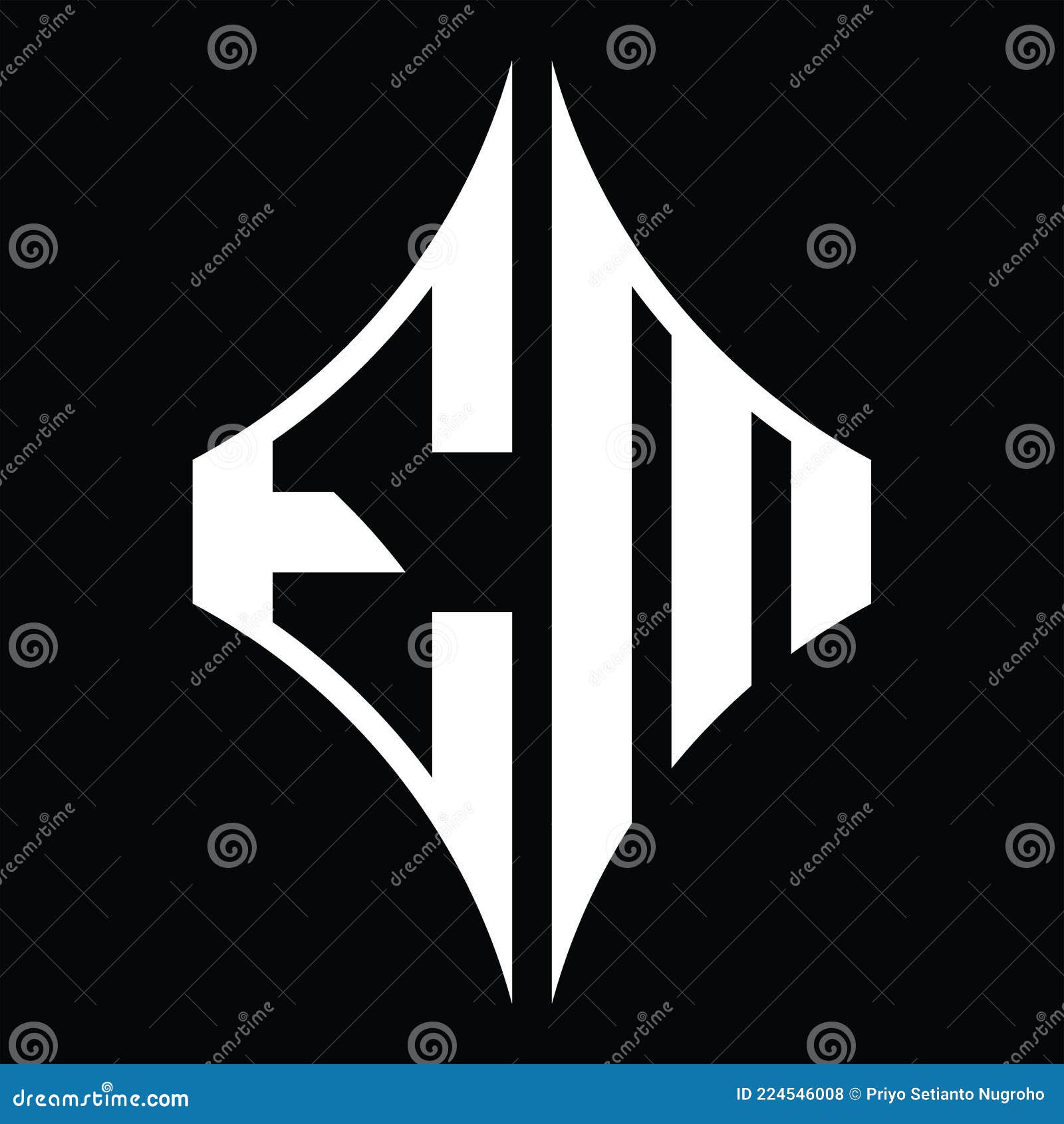 EM Logo Monogram with Diamond Shape Design Template Stock Vector ...