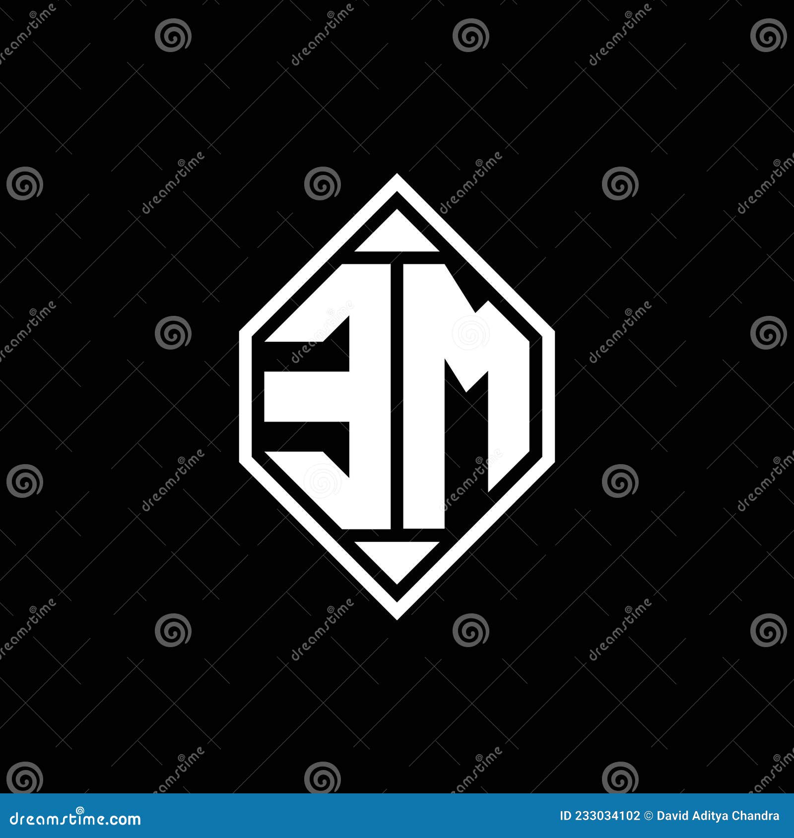 EM Logo Monogram Geometric Shield Shape Style Stock Vector ...