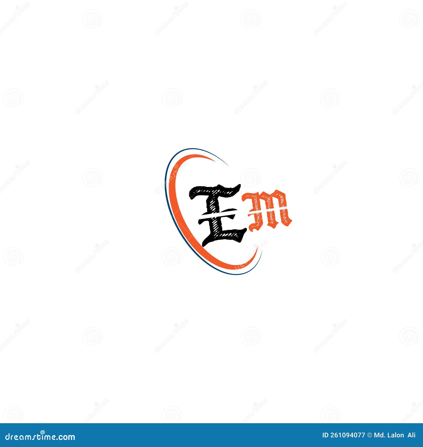 EM Text Logo Design stock vector. Illustration of font - 261094077