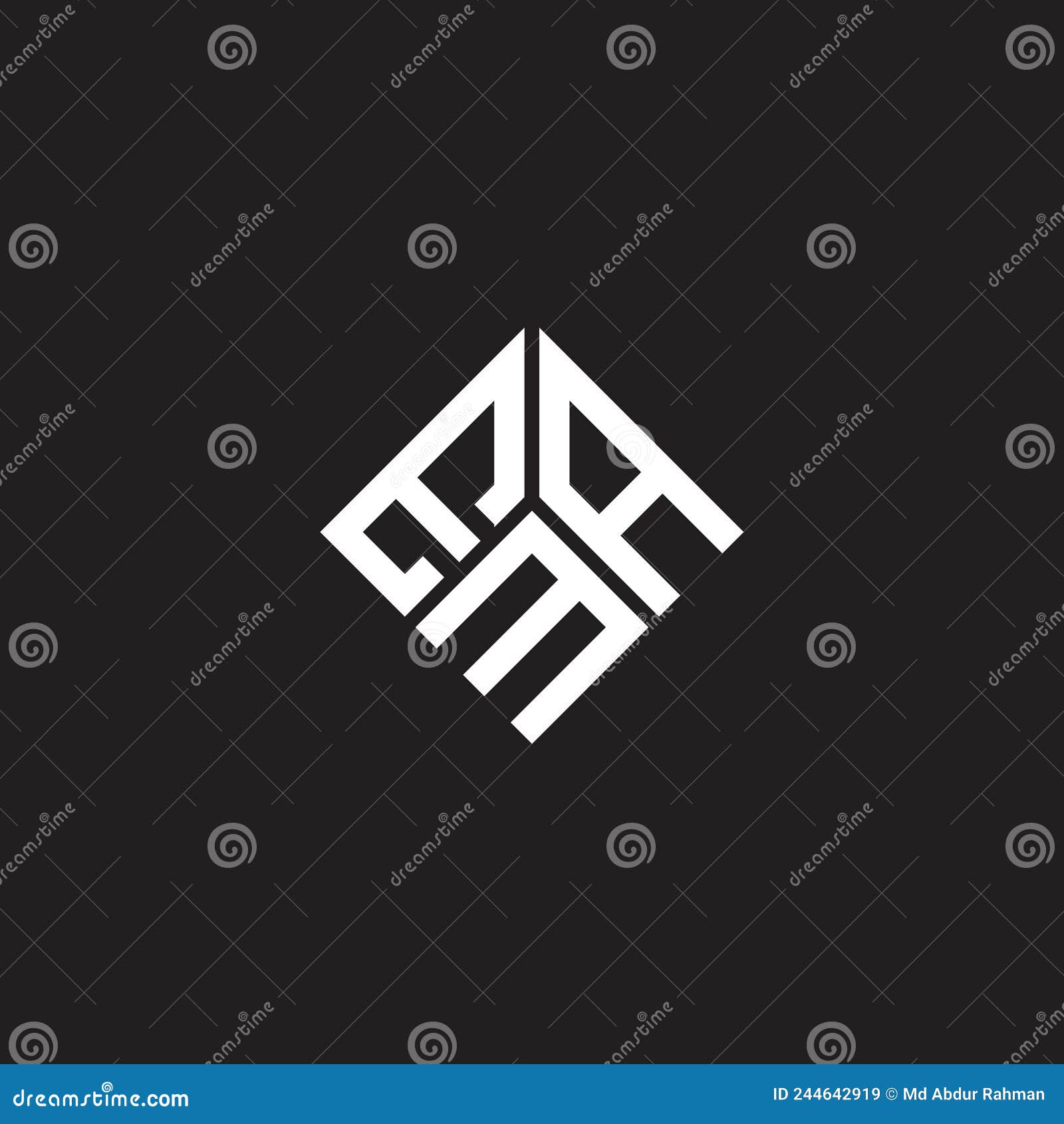 EMA Letter Logo Design On Black Background. EMA Creative Initials ...