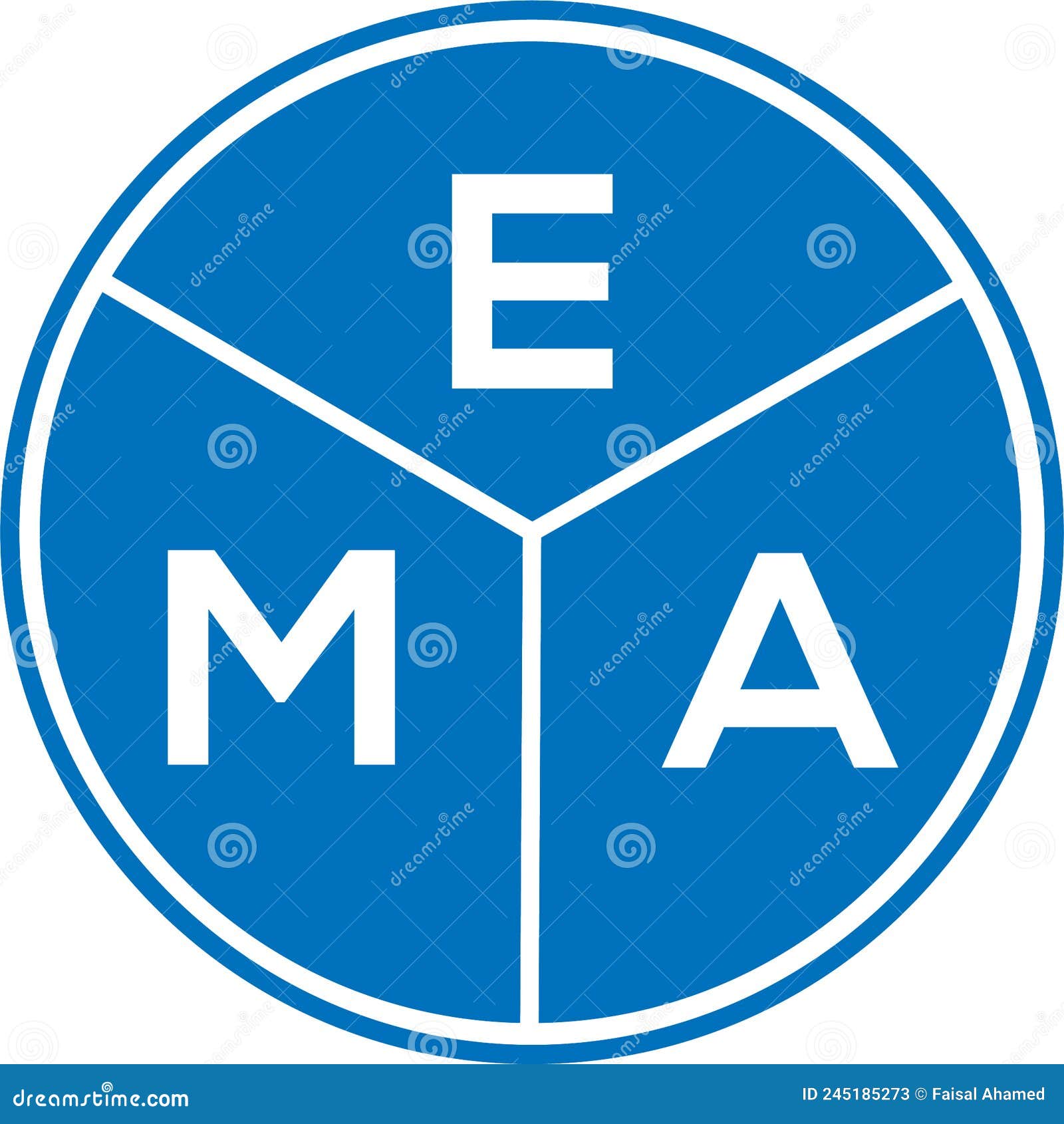 EMA Letter Logo Design on White Background. EMA Creative Circle Letter ...