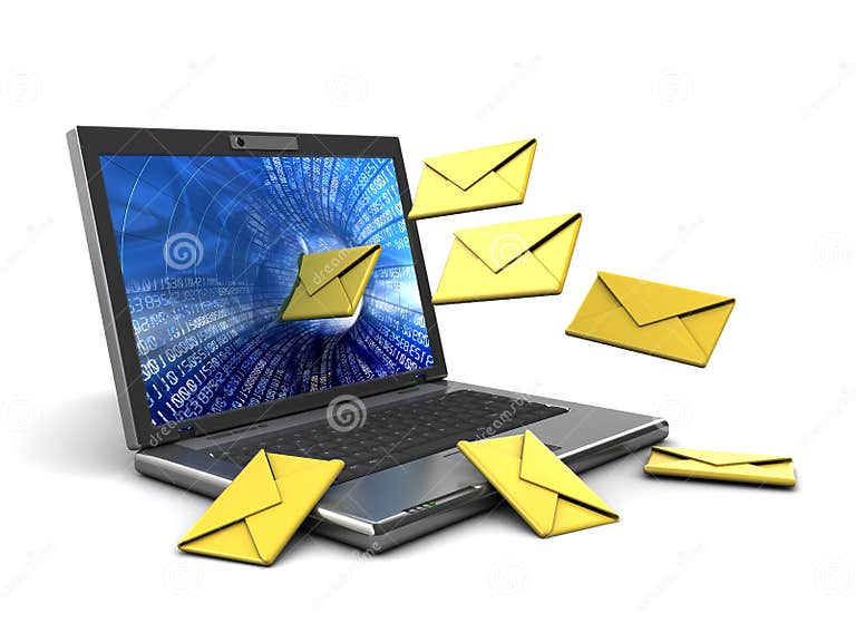 Email stock illustration. Illustration of laptop, motion - 10418249
